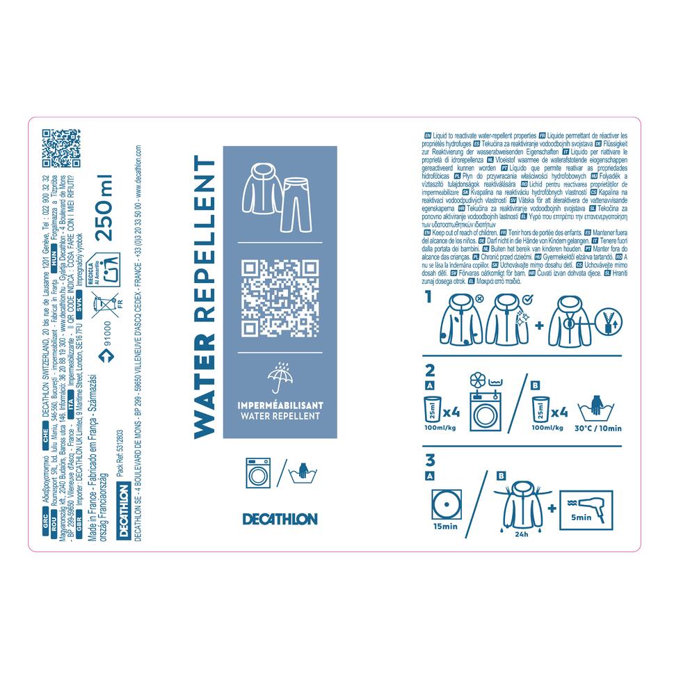 Liquide réimperméabilisant pour textile en machine à laver, 250ml ...