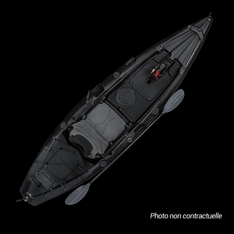 Kayak de pêche Austral à pédale 1 place Noir et Orange TAHE | Decathlon