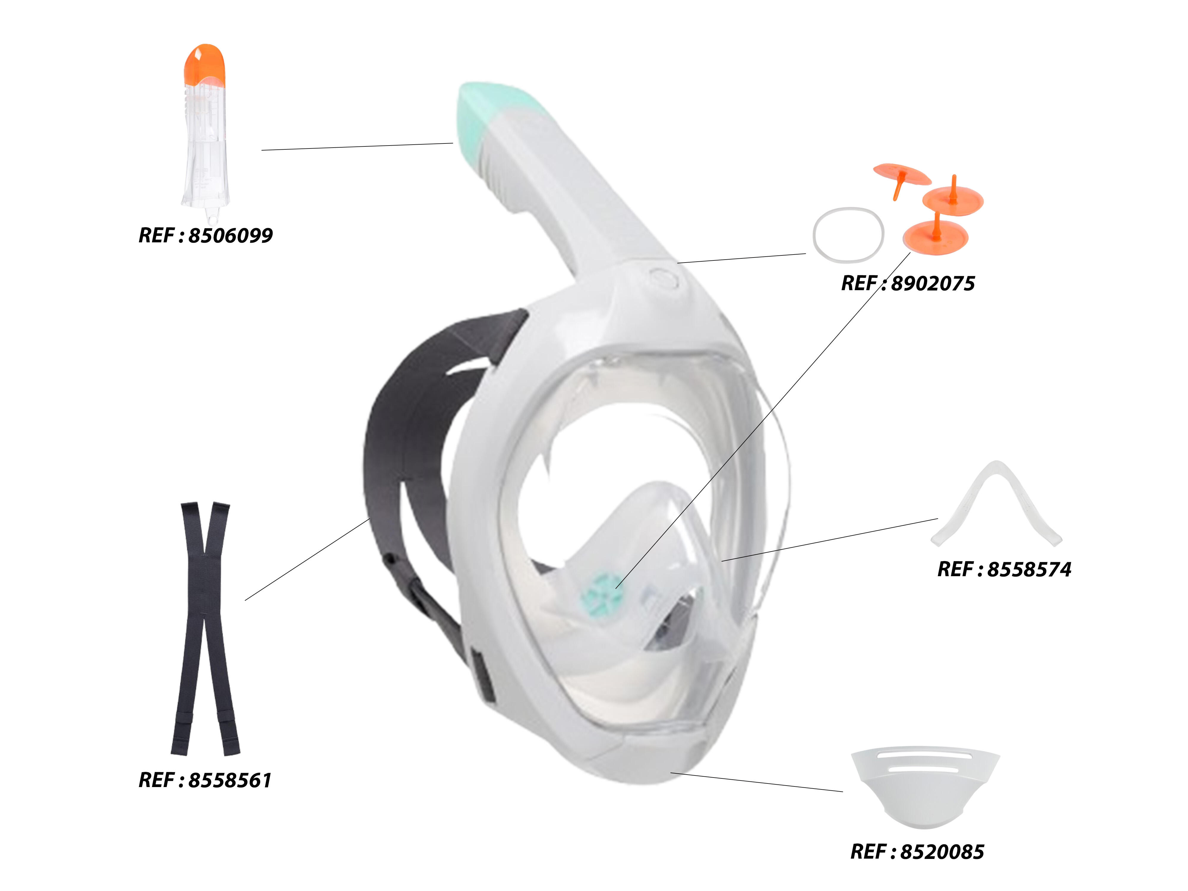 Masque de plongée, Easybreath 500 - Bleu Brume, Gris Lune - Subea ...