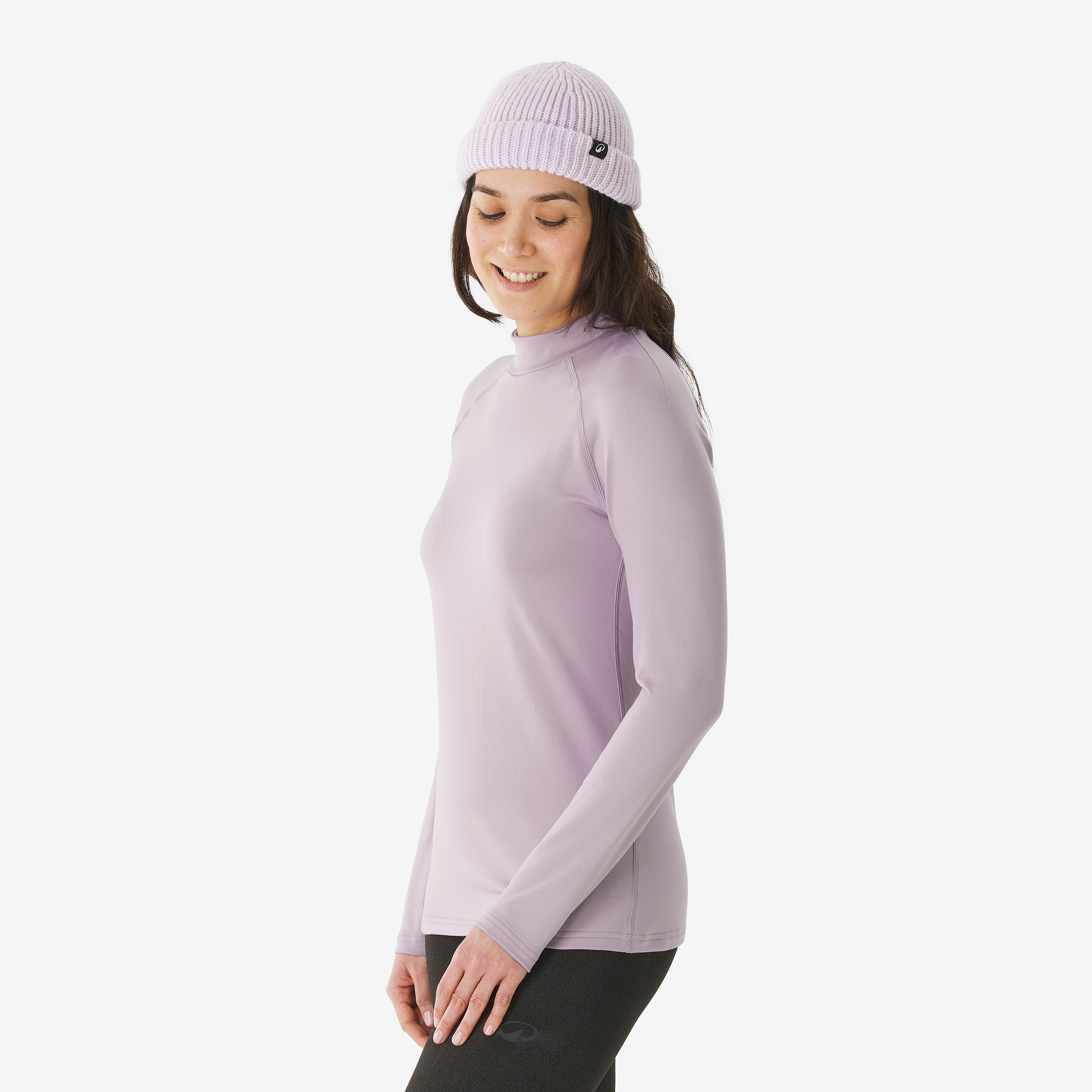 Women’s warm and breathable thermal base layer - BL 500 - Mauve WEDZE ...