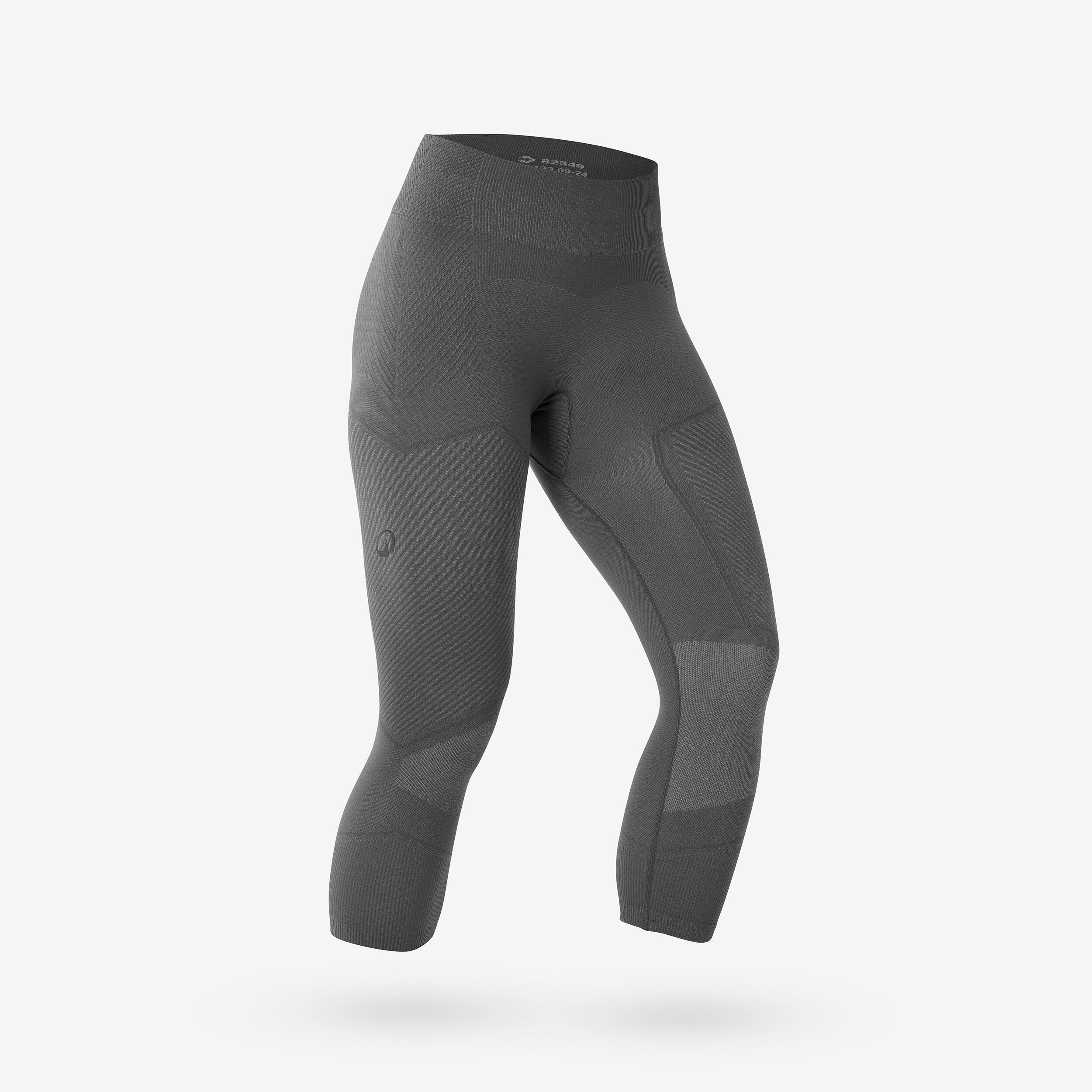 Women’s warm, stretch 3/4 tech tights BL BOT 900 - Grey | Decathlon