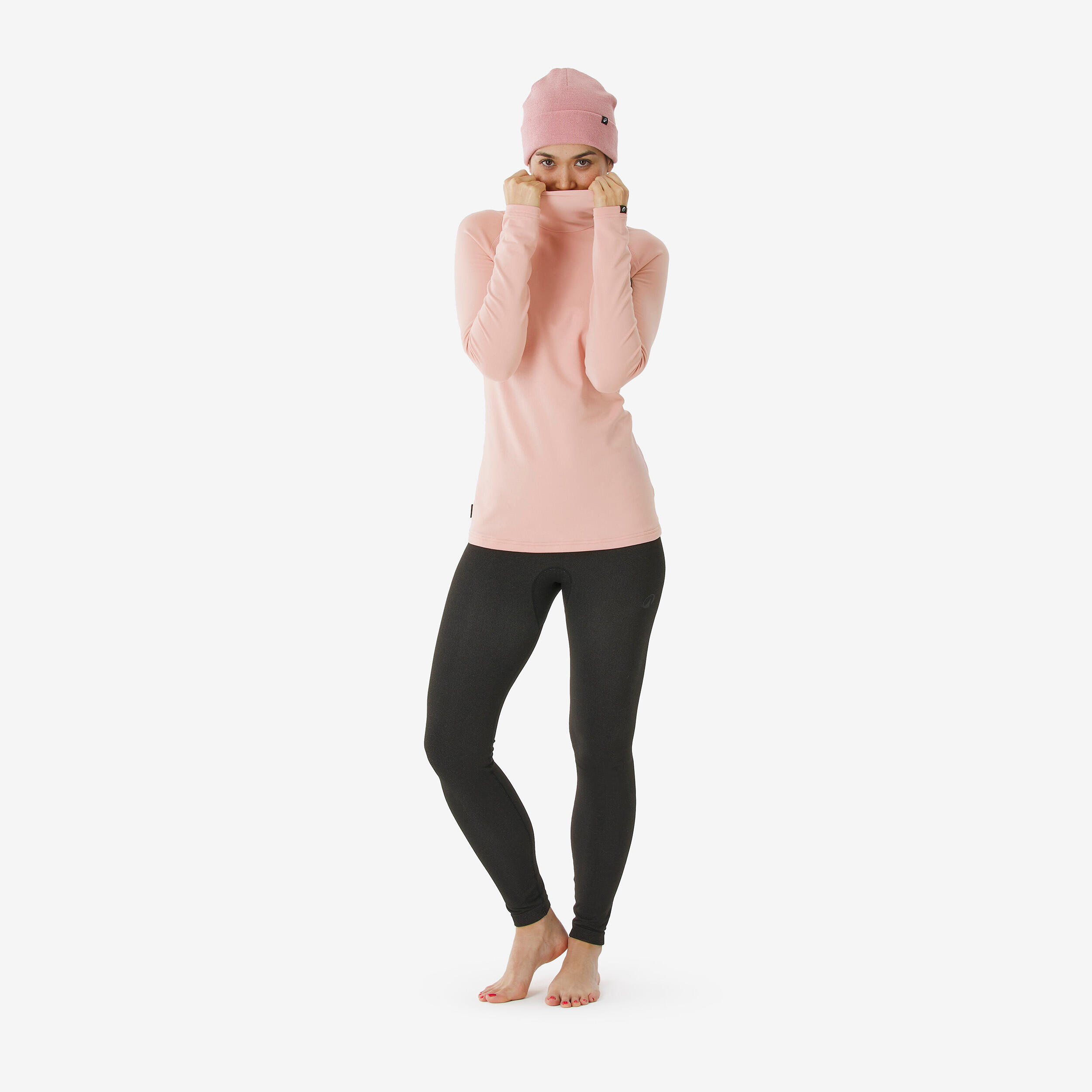 Women’s warm and breathable turtleneck ski base layer - BL 500 - Pink ...