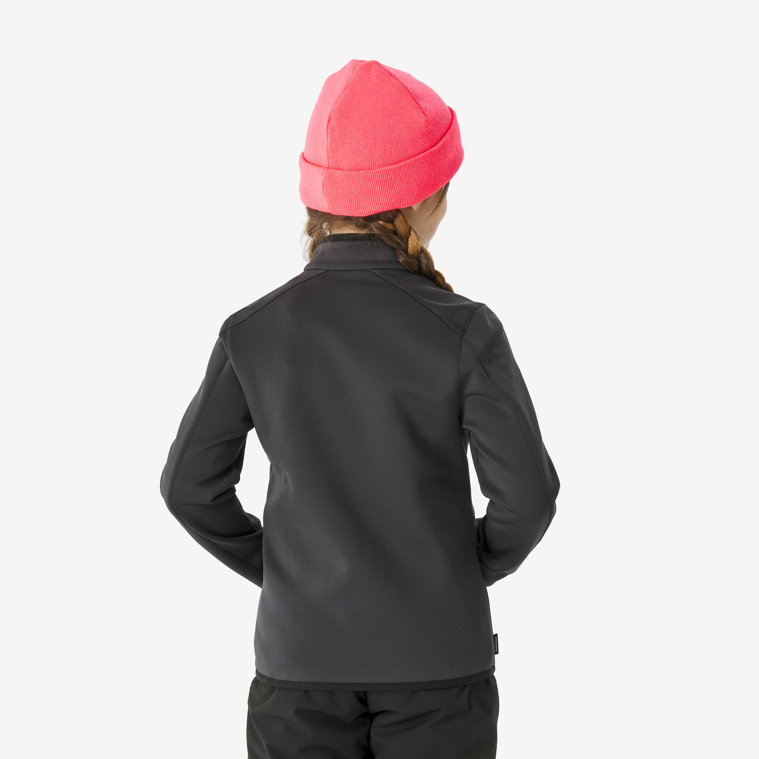 Kids’ warm ski liner zip jacket - 6-14 years MID 500 - Grey and Pink ...