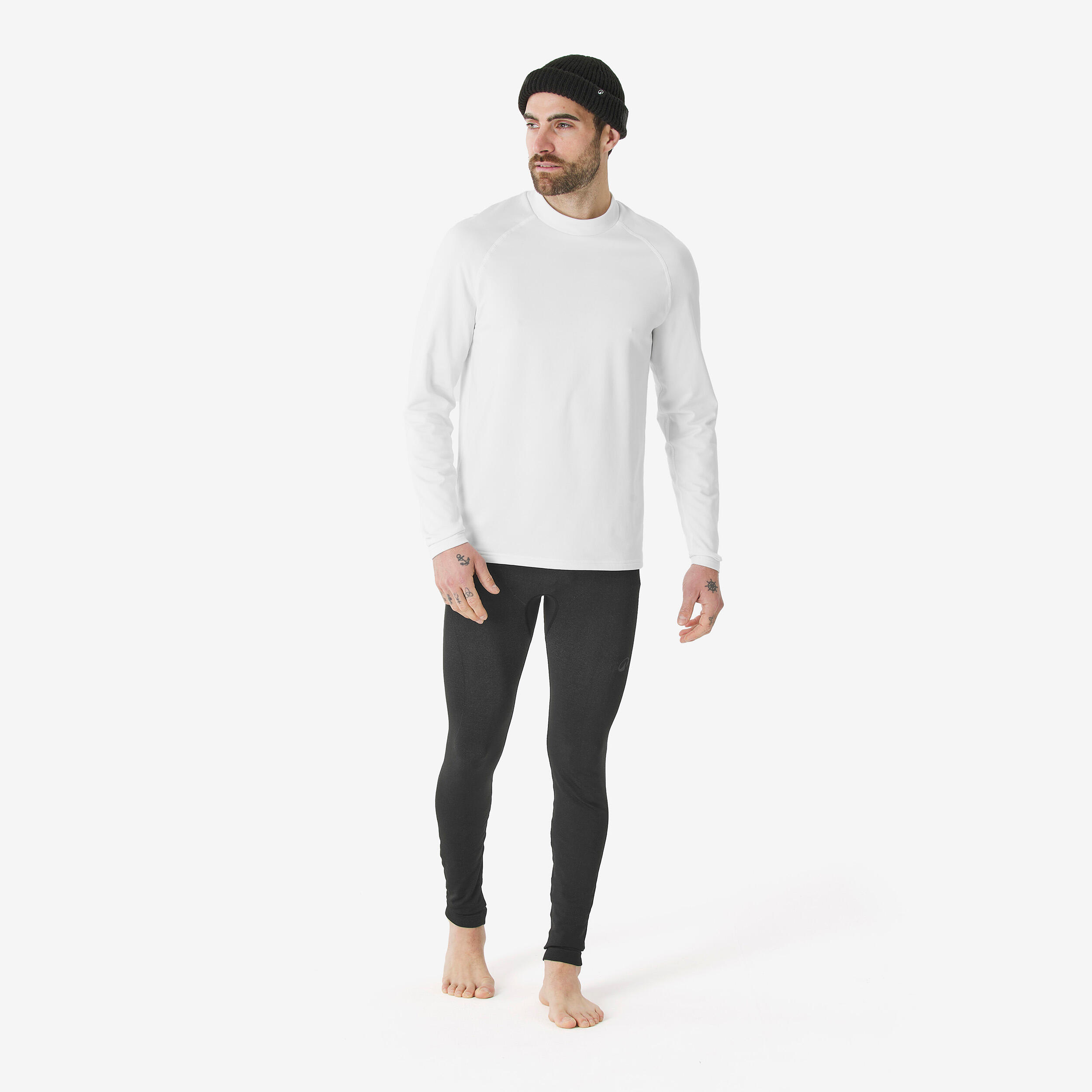 Men’s warm and breathable thermal ski base layer, BL 500 - White WEDZE ...