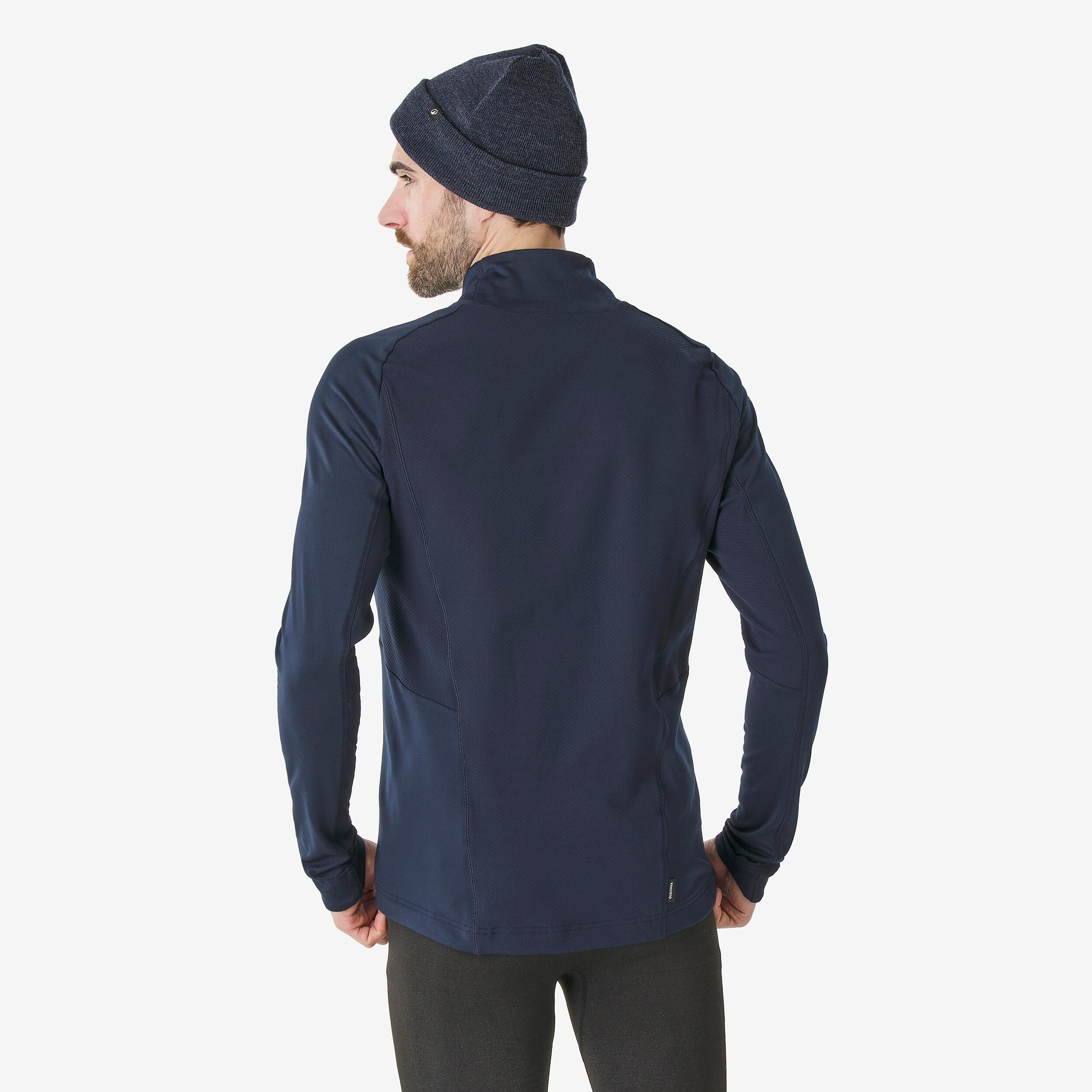 Men’s thermal base layer, BL TOP 500 half-zip navy blue - Decathlon
