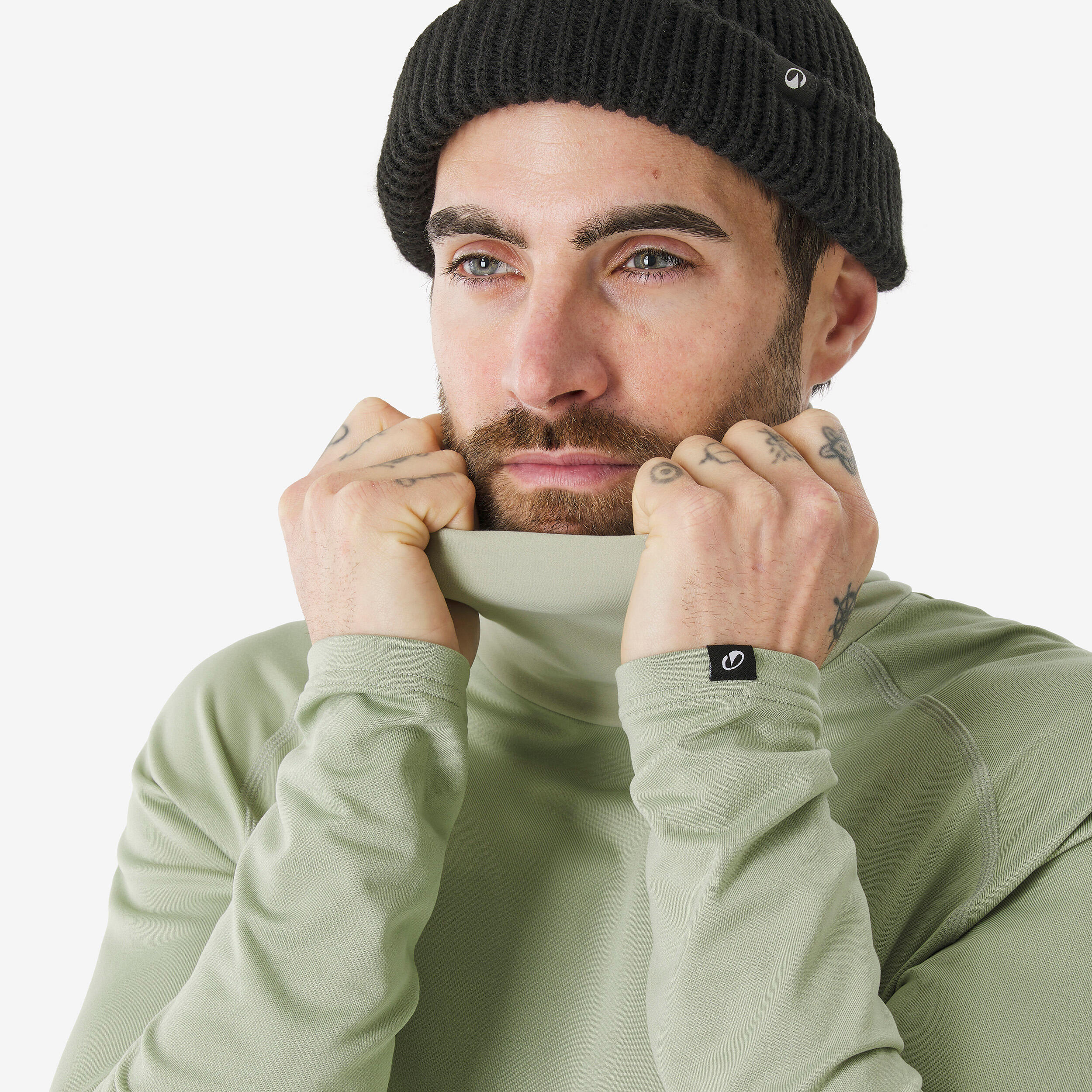 Men’s warm and breathable turtleneck ski base layer - BL 500 - Sage Green WEDZE | Decathlon