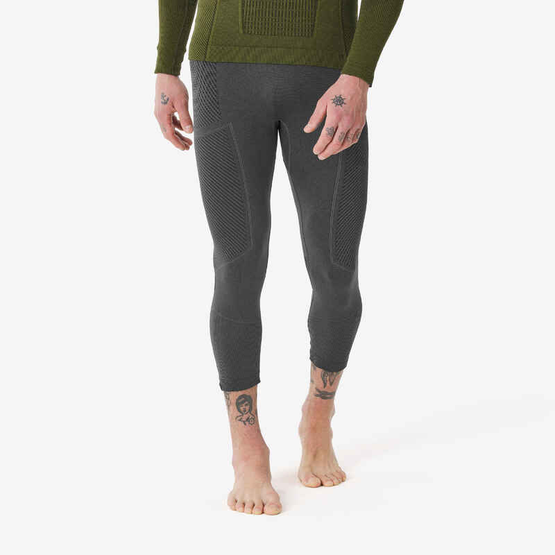 Men’s thermal, stretch tights, BL BOT 900 Tech 3/4 - Grey - Decathlon