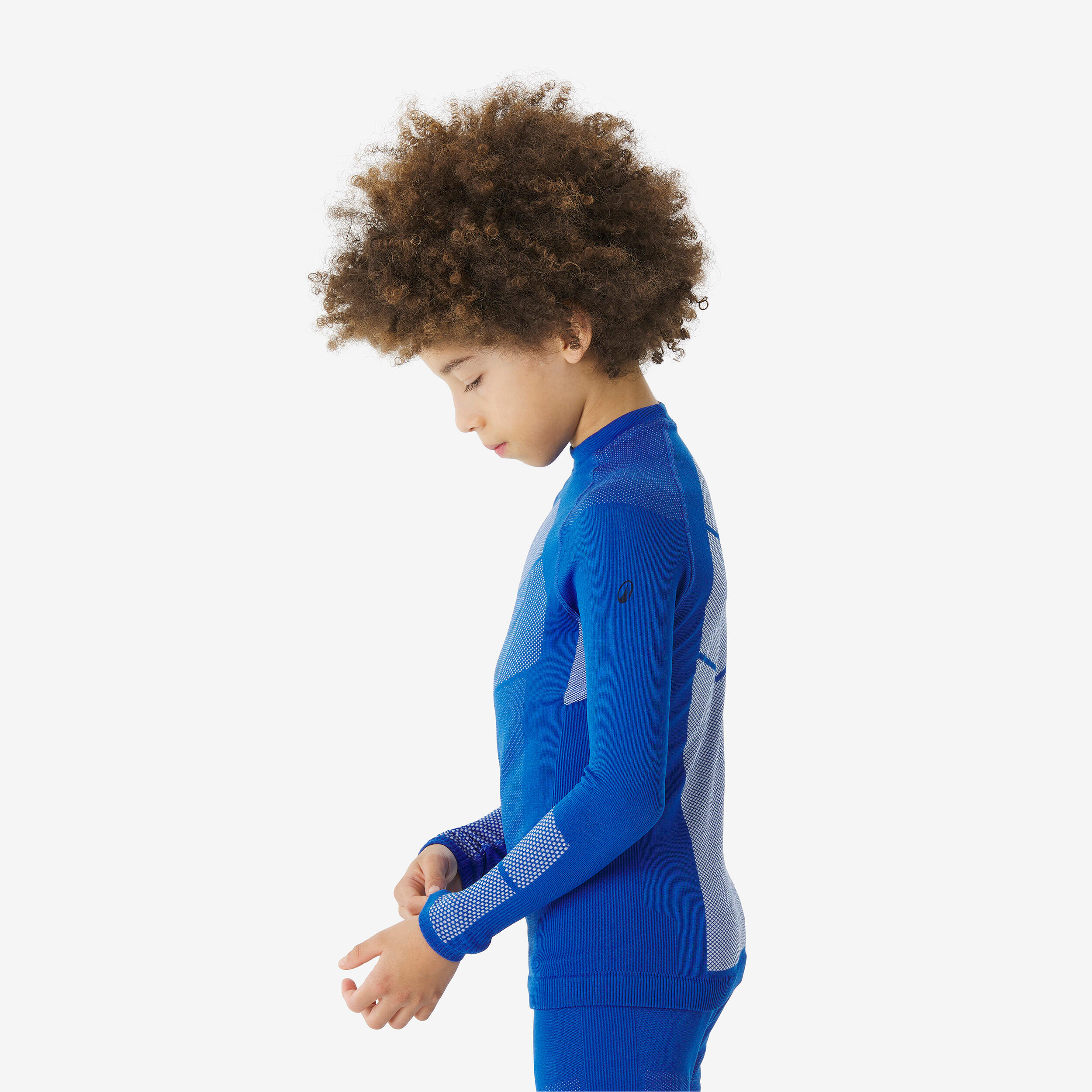 Thermoshirt BL 900 voor kinderen 5-15 jaar naadloos blauw | Decathlon