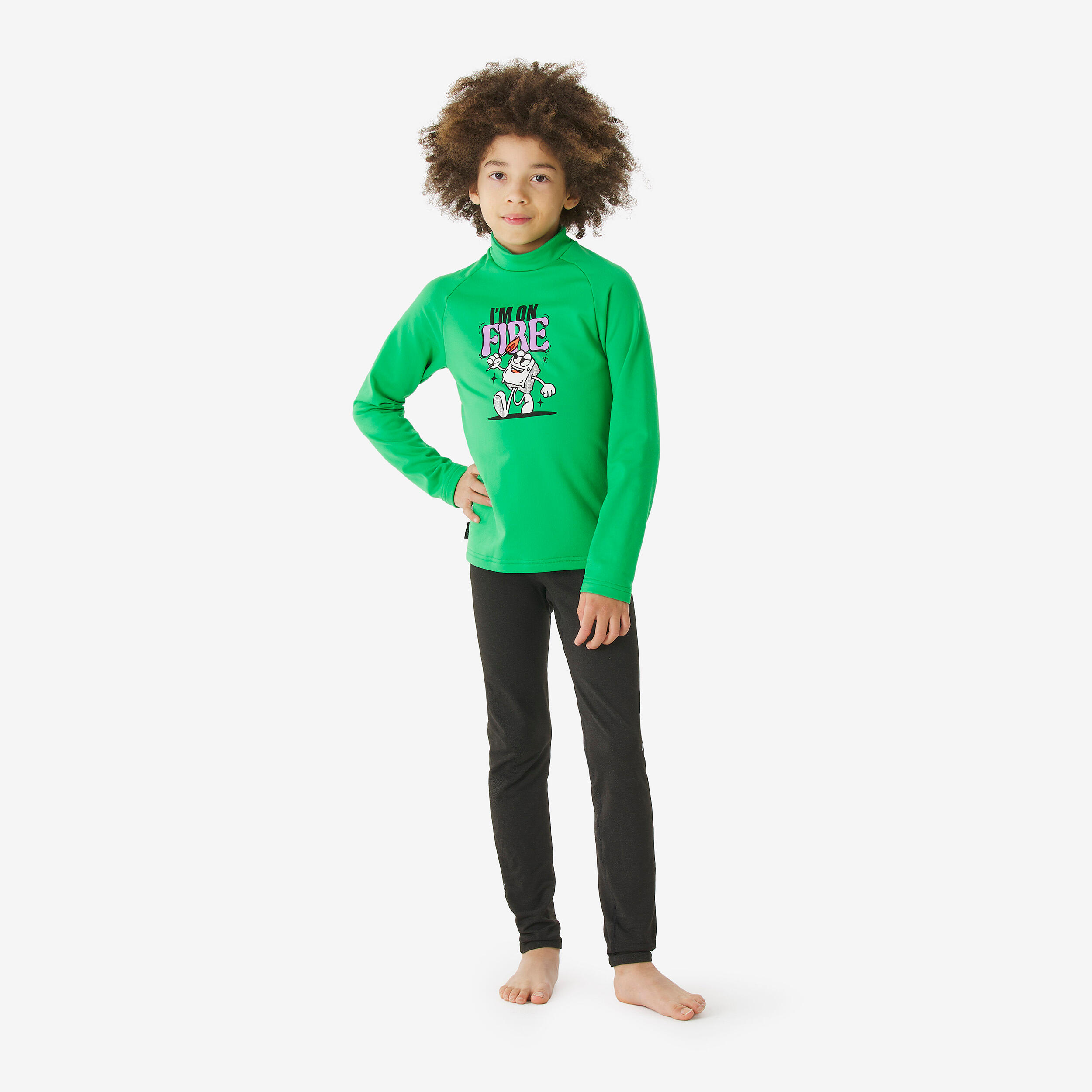 Kids’ thermal ski base layer - BL 500 - Green Graph WEDZE | Decathlon