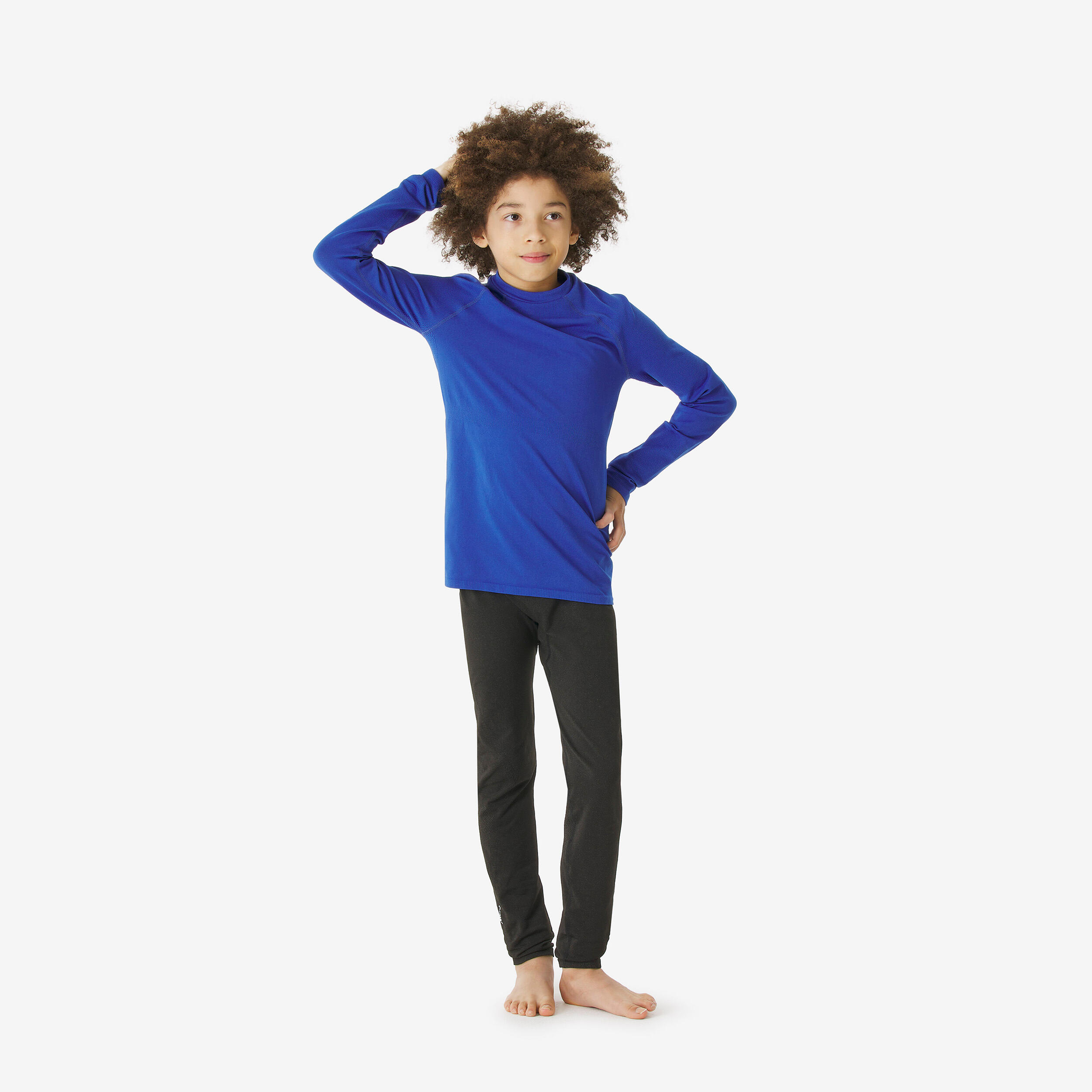 Kids’ thermal seamless ski base layer, BL 500 - Black - Decathlon