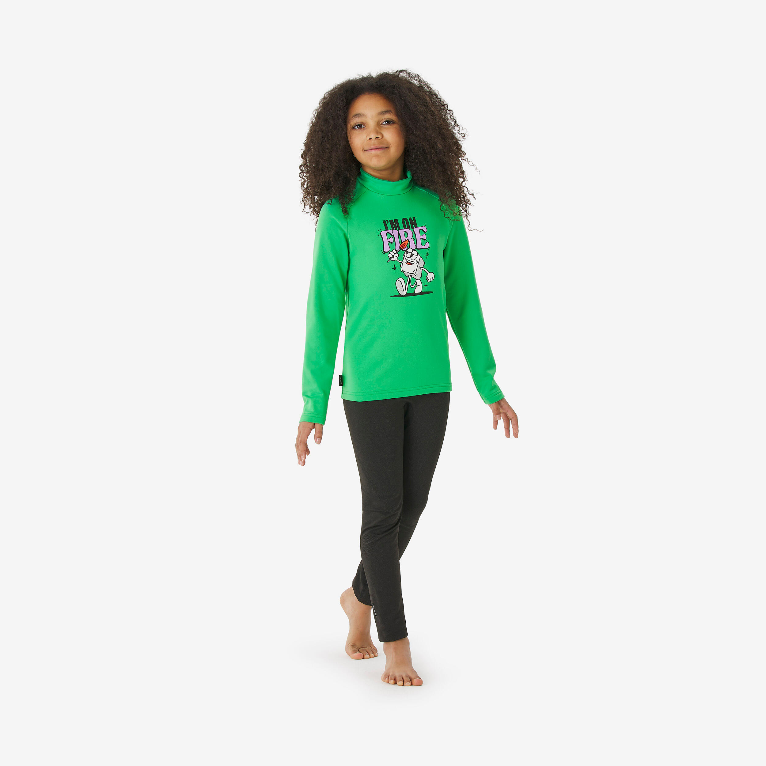 Kids’ thermal ski base layer - BL 500 - Green Graph WEDZE | Decathlon