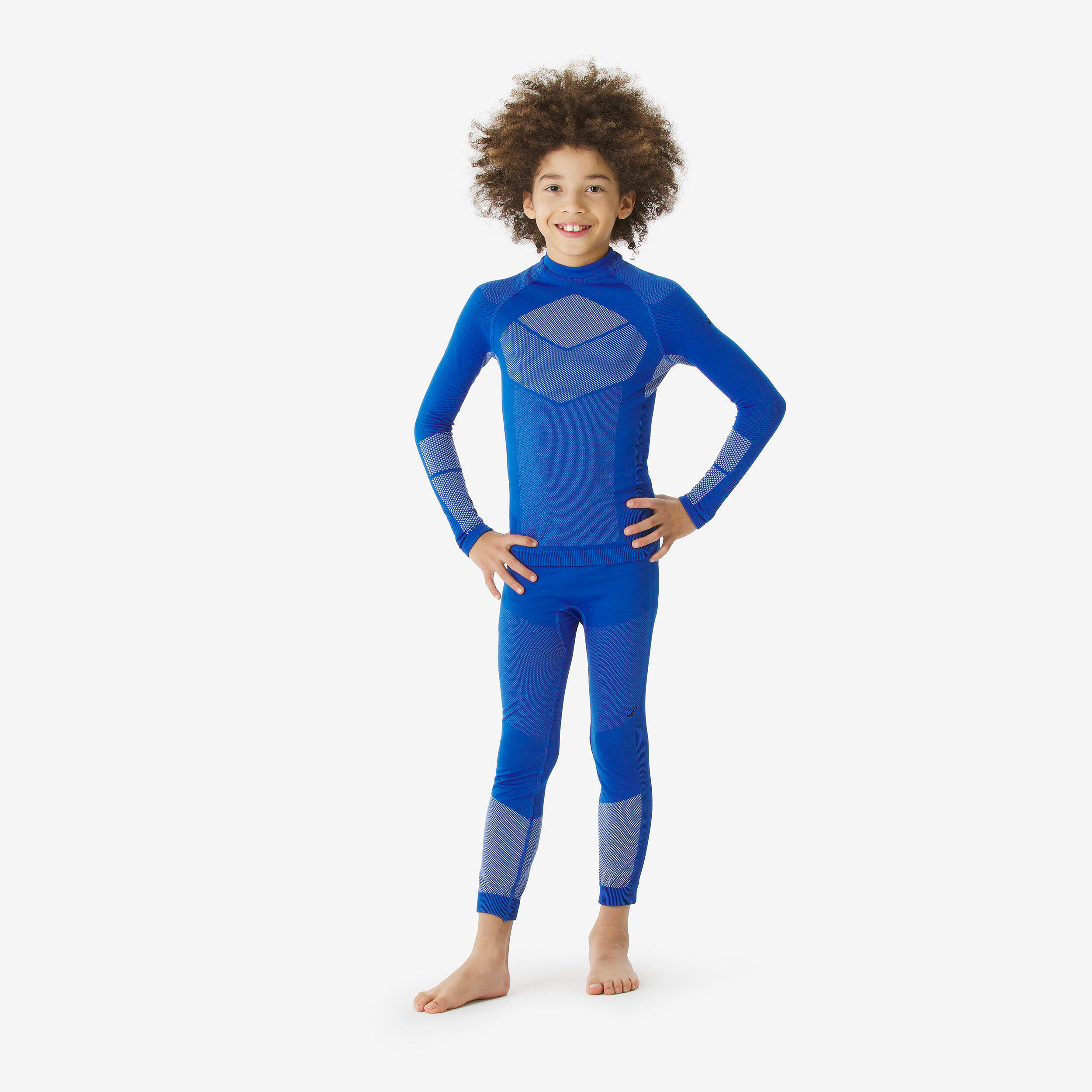Thermoshirt BL 900 voor kinderen 5-15 jaar naadloos blauw | Decathlon