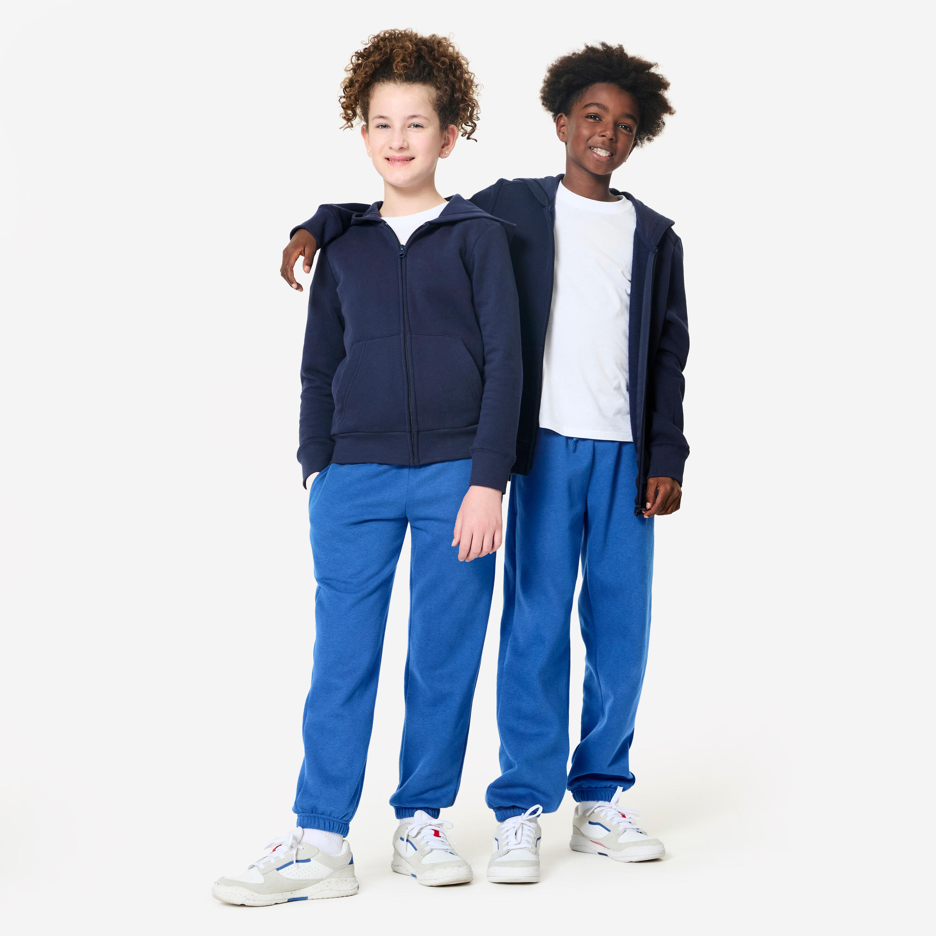 Kids' Unisex Warm Multisports Tracksuit Bottoms - Blue DOMYOS | Decathlon