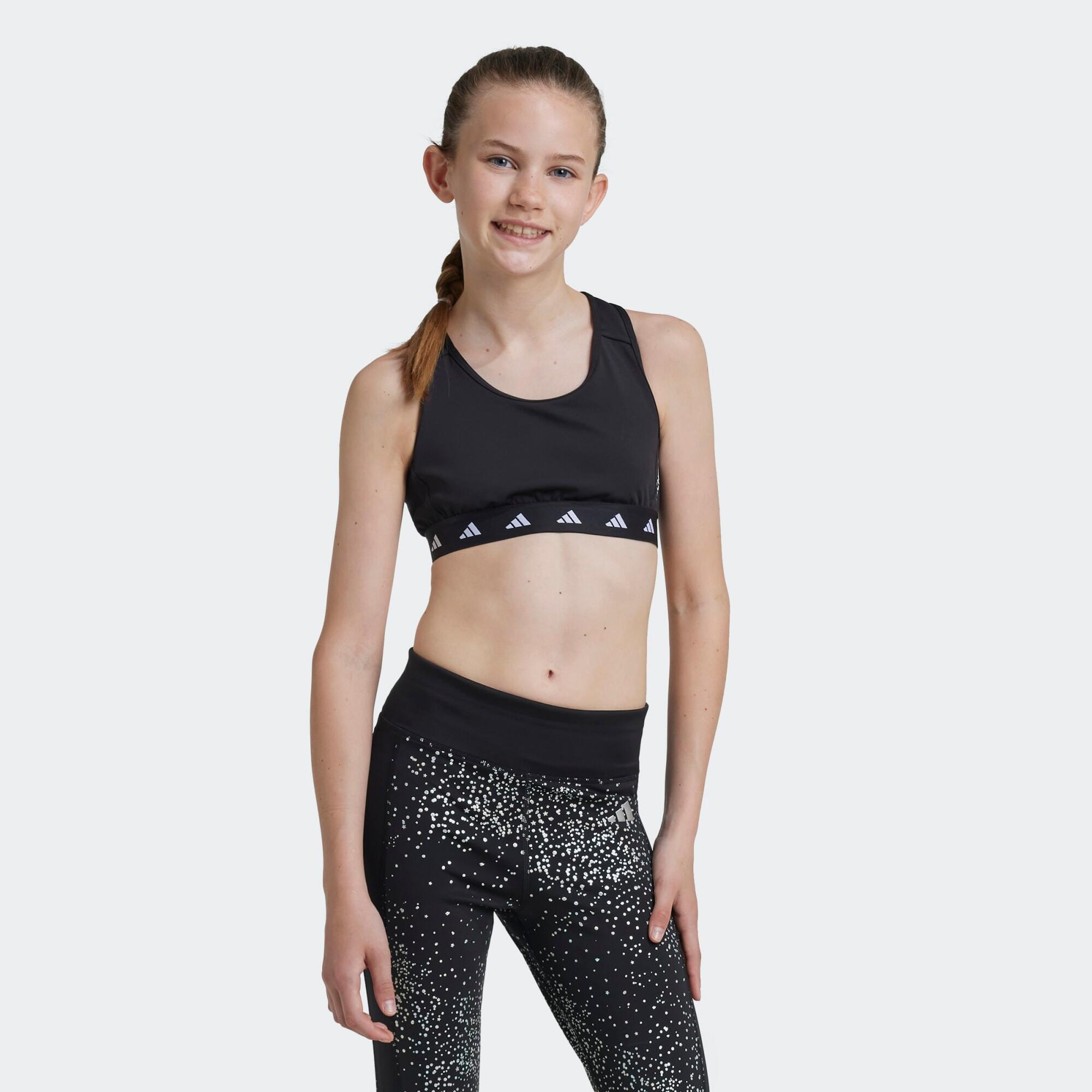 ADIDAS Sport-BH Bustier Kinder - Techfit Power React schwarz - Decathlon