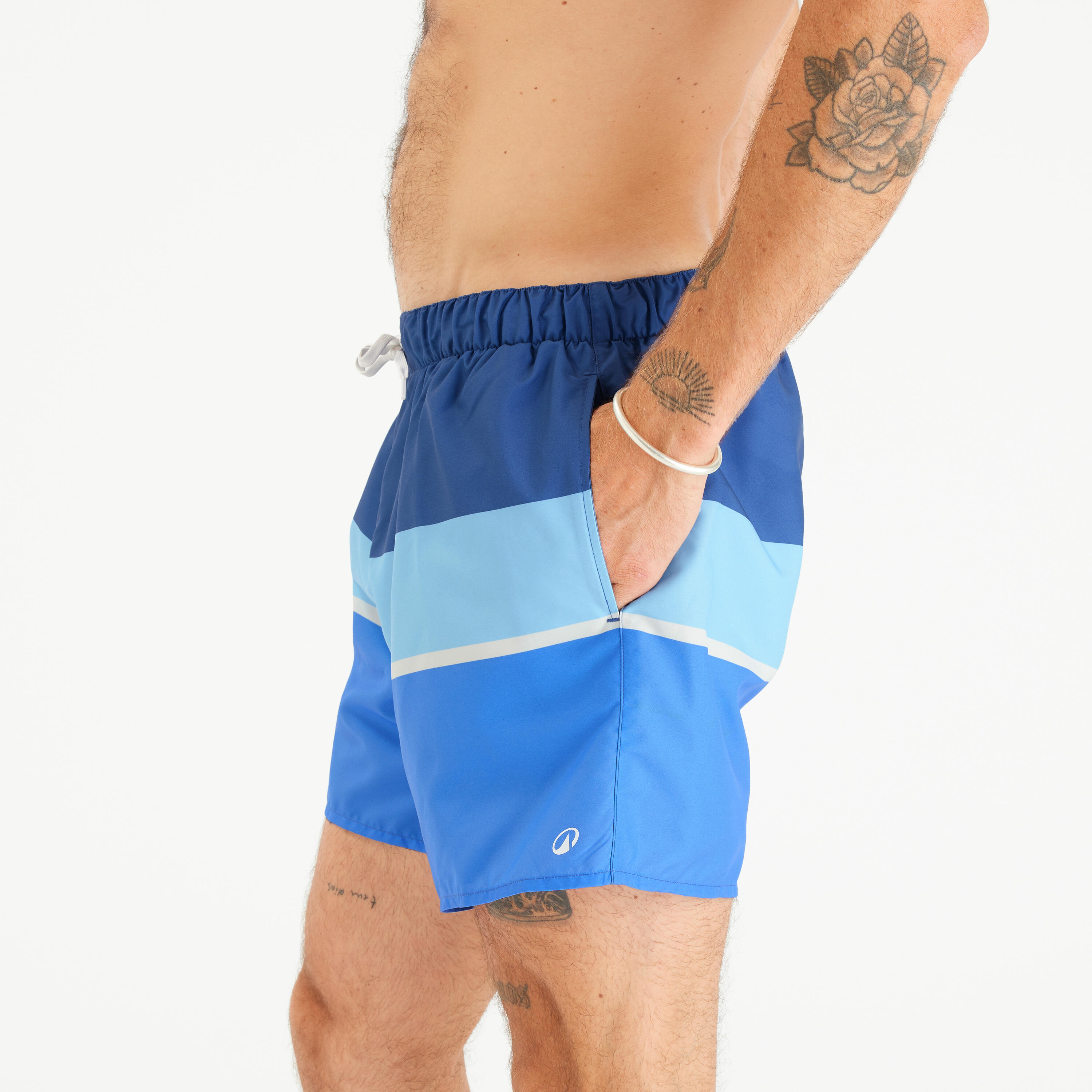 Bermuda de surf corta de 15" azul para hombre 100 Strippy - Decathlon