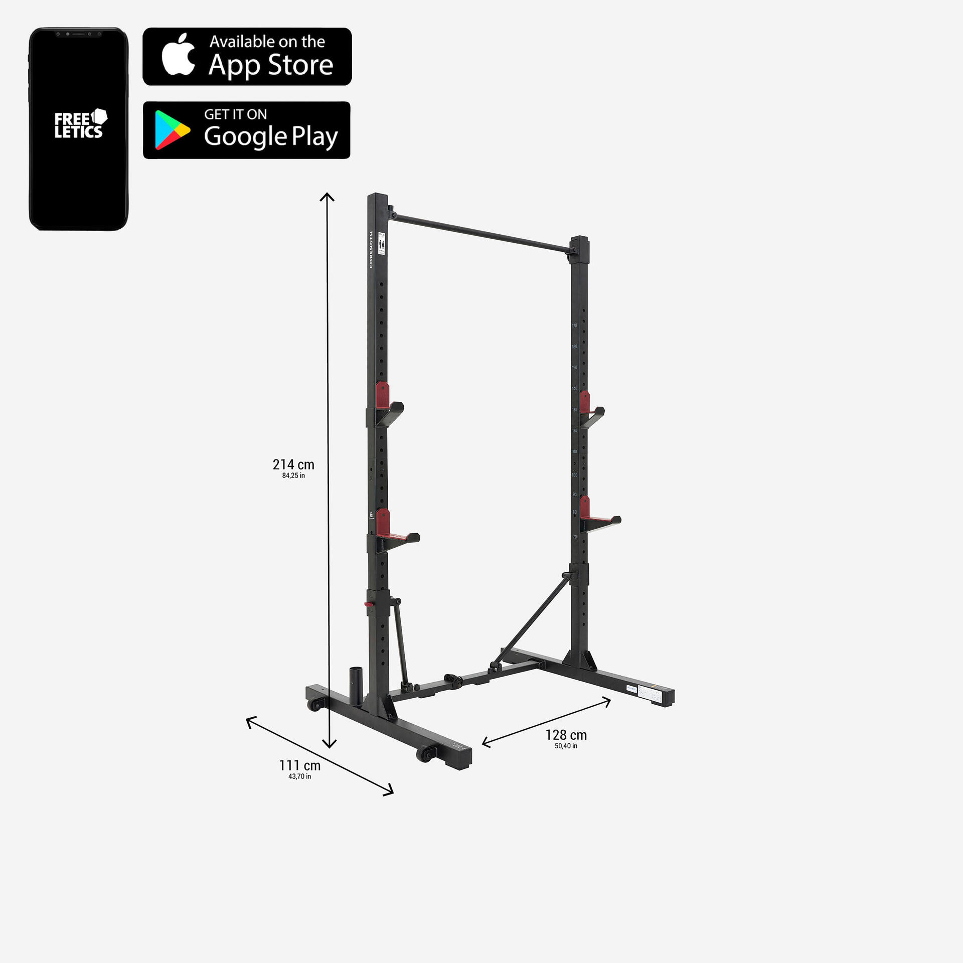 Fold-Down Compact Weight Training Rack for Squats and Pull-Ups