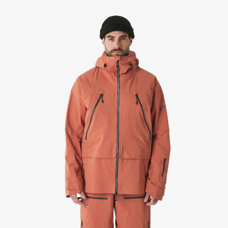 FR900 men's breathable freeride ski jacket - brown - Decathlon