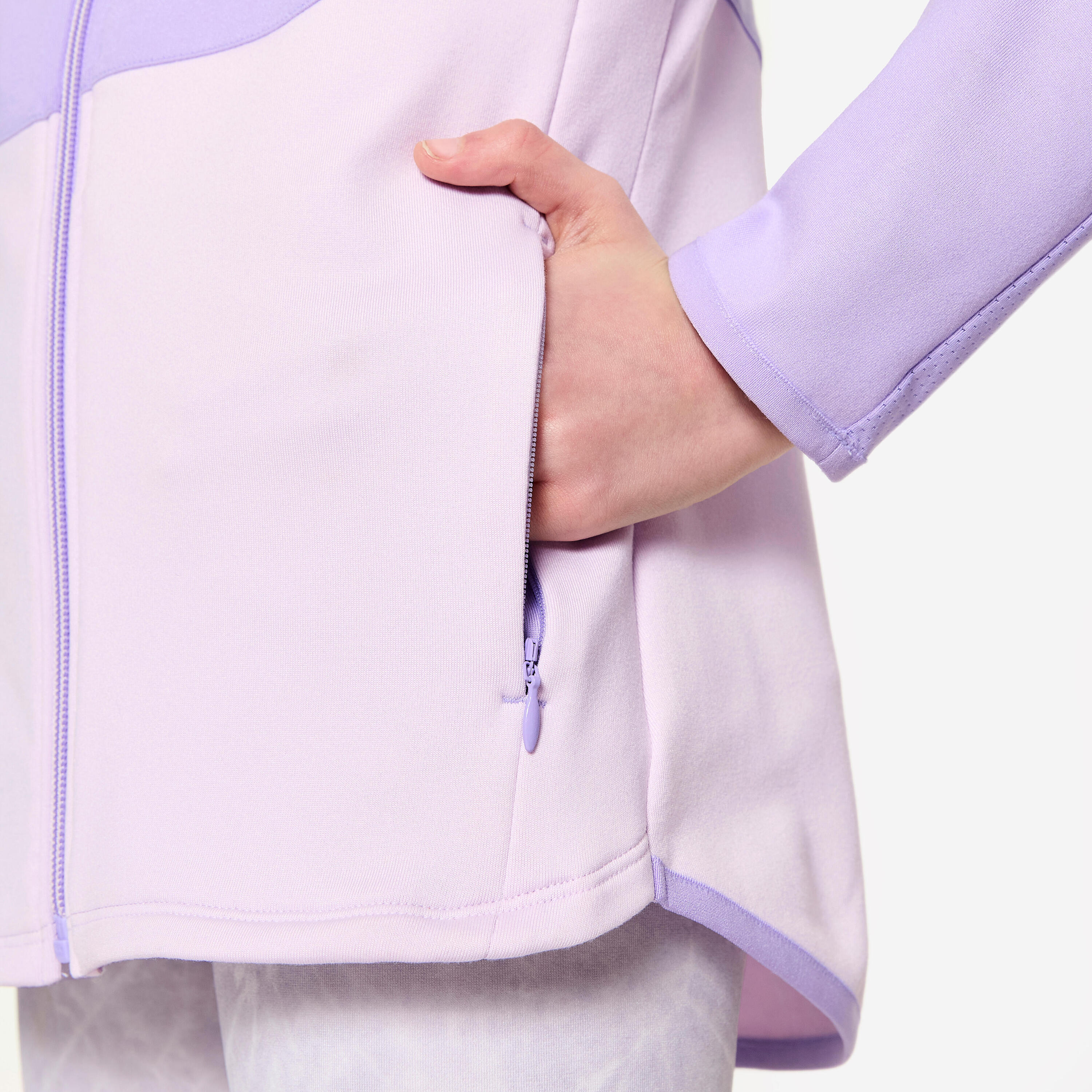 Girls' Fitted Sports Jacket - Light Purple/Dark Purple DECATHLON ...