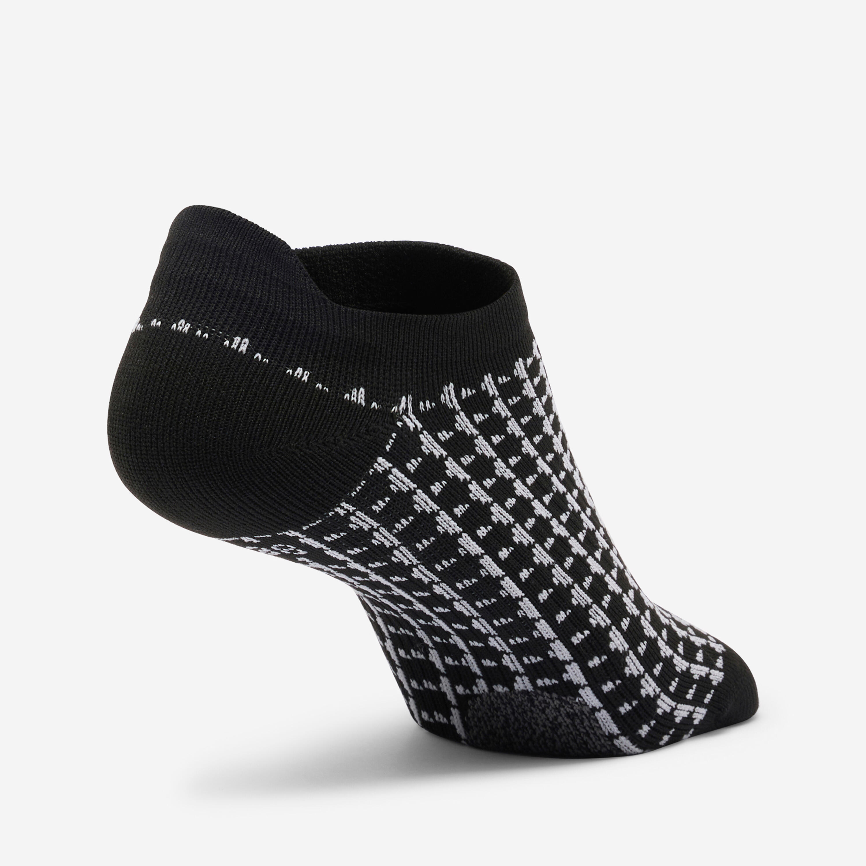 Women's Invisible Fitness Socks Tri-Pack - Black/White - Decathlon