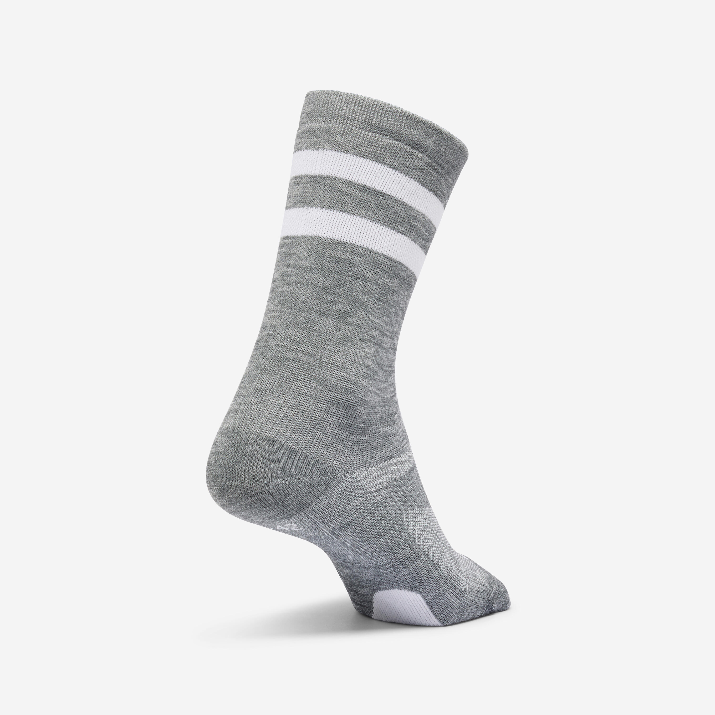 Fitness Mid-High Socks Twin-Pack - Grey/White DOMYOS | Decathlon