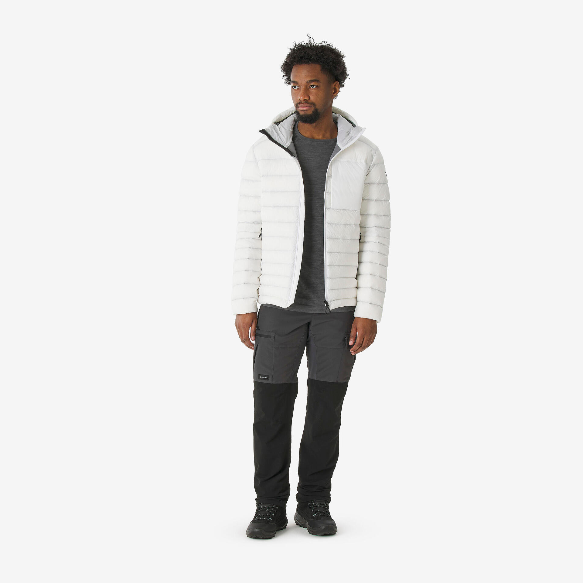 Men's Water-repellent Down Jacket with Hood MT500 -10°C - White