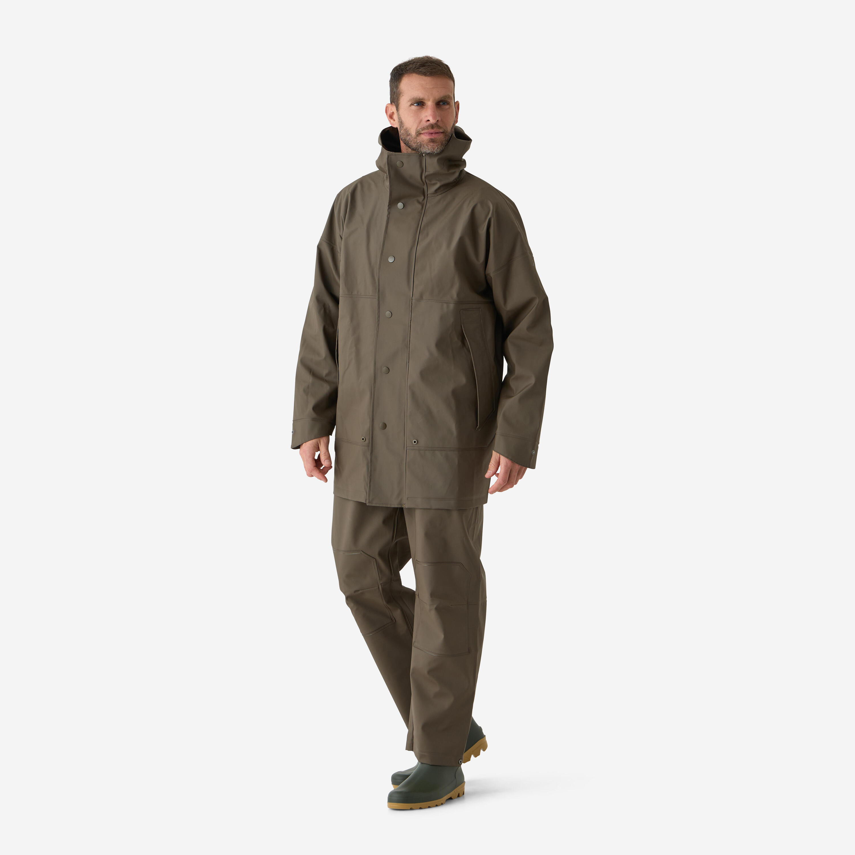Men’s windproof waterproof oilskin 500 - green SOLOGNAC | Decathlon