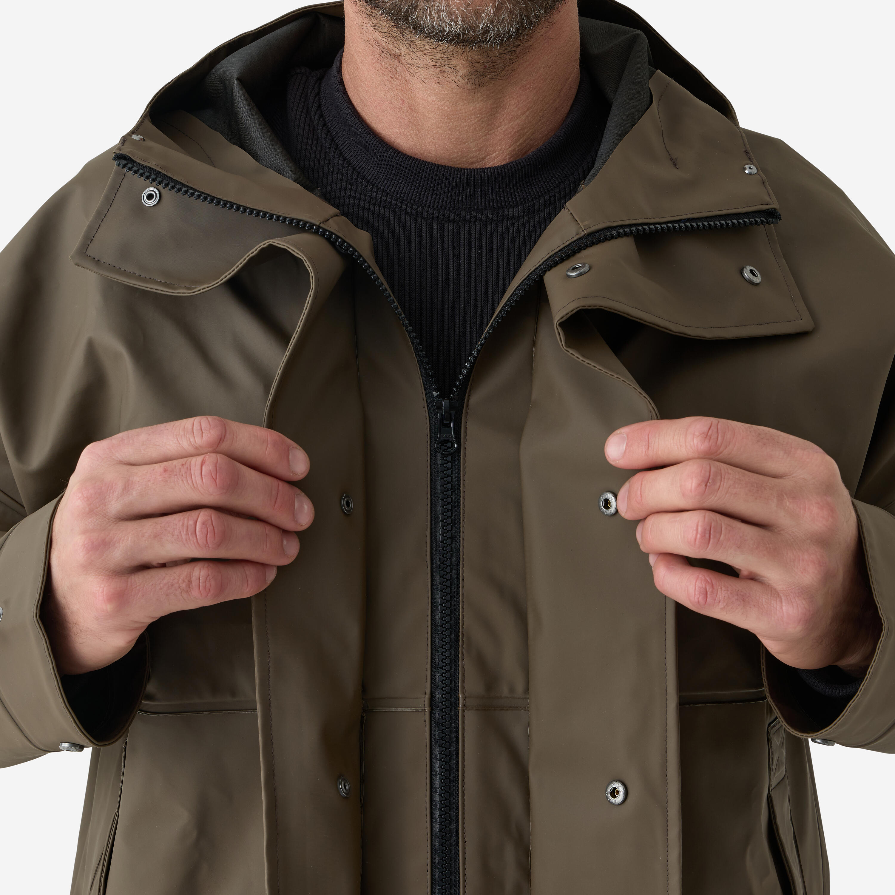 Men’s windproof waterproof oilskin 500 - green SOLOGNAC | Decathlon