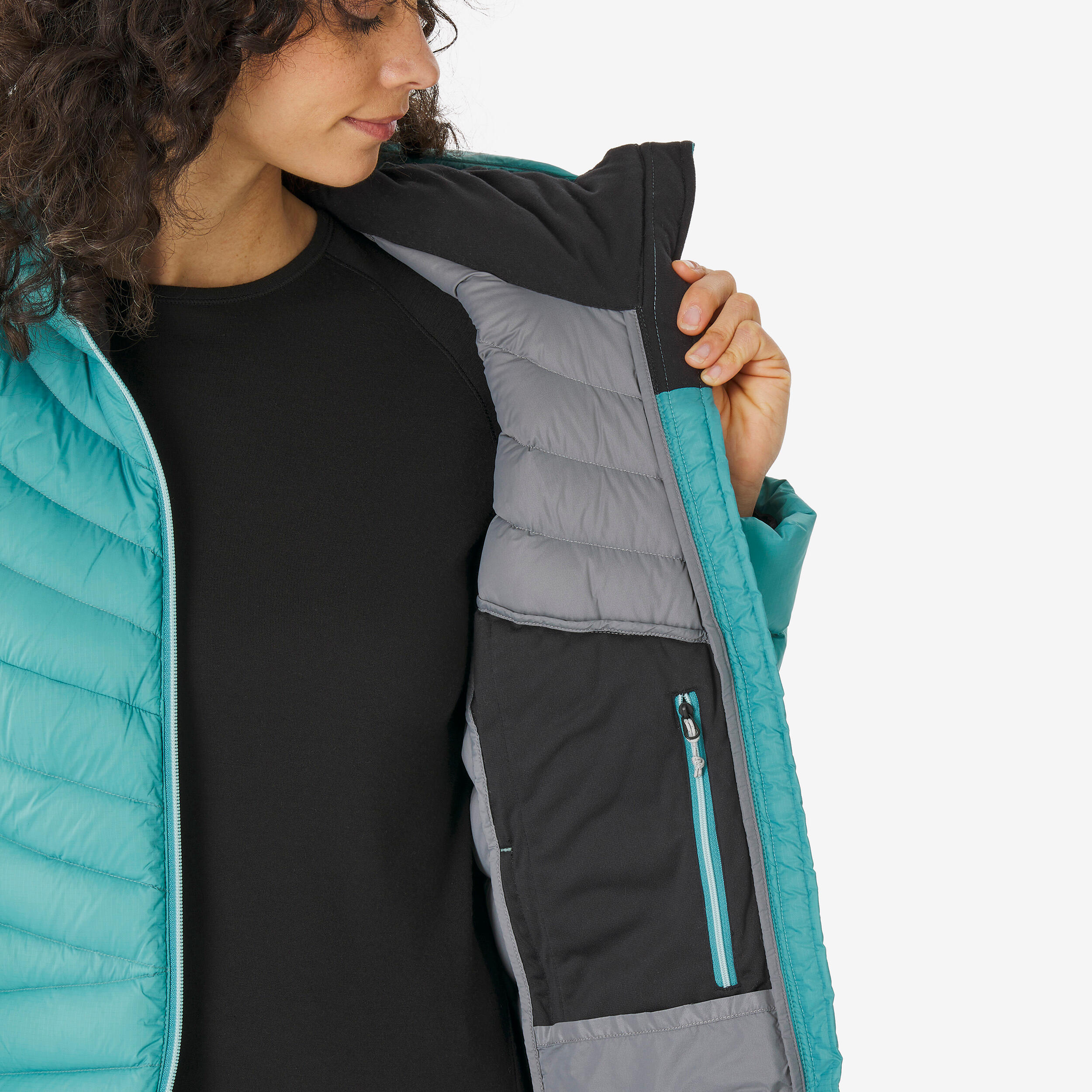 Women’s Down Winter Jacket - MT 500 - ash blue - Simond - Decathlon