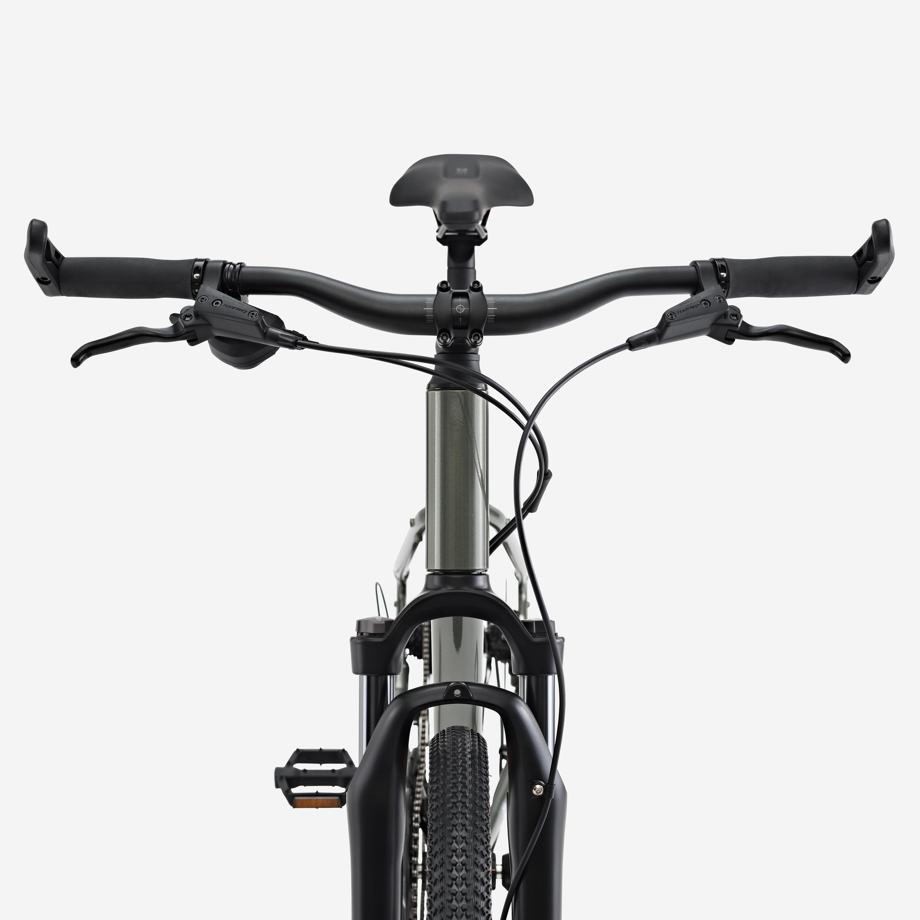 Hybrid bike high frame, ACTV 500 green ROCKRIDER | Decathlon