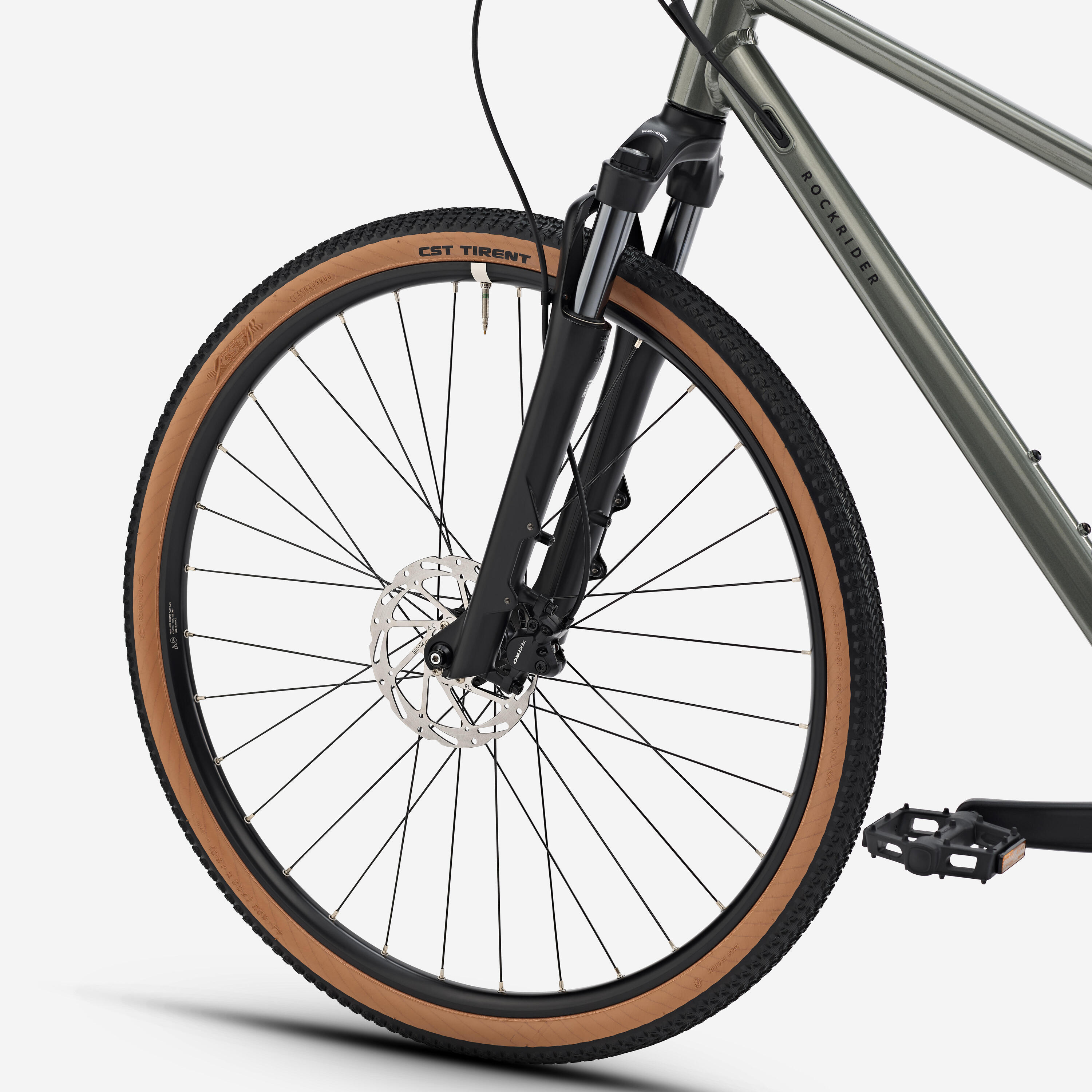 Hybrid bike high frame, ACTV 500 green ROCKRIDER | Decathlon