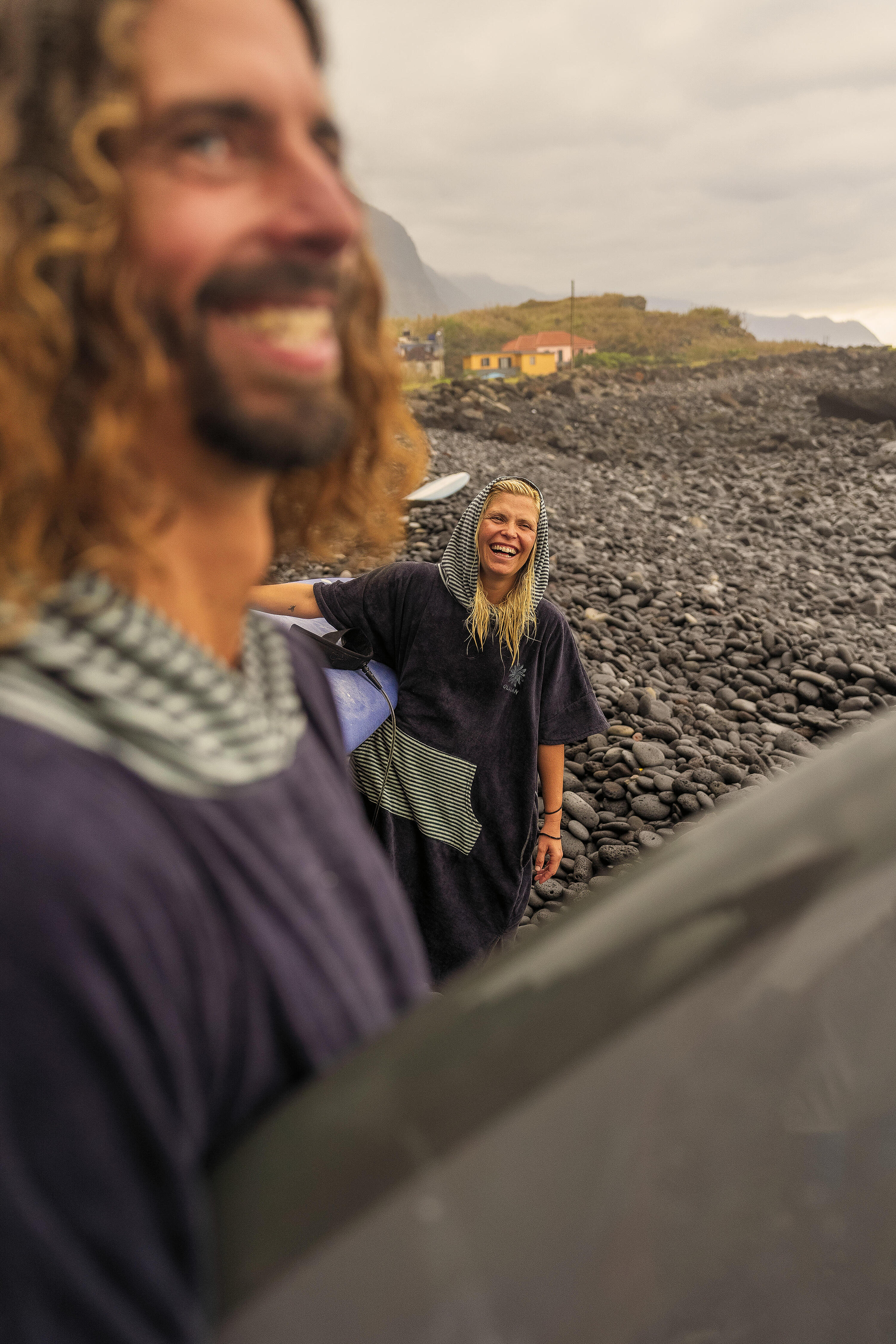 Adult surf beach poncho >150 cm, 900 Fish blue grey DECATHLON | Decathlon