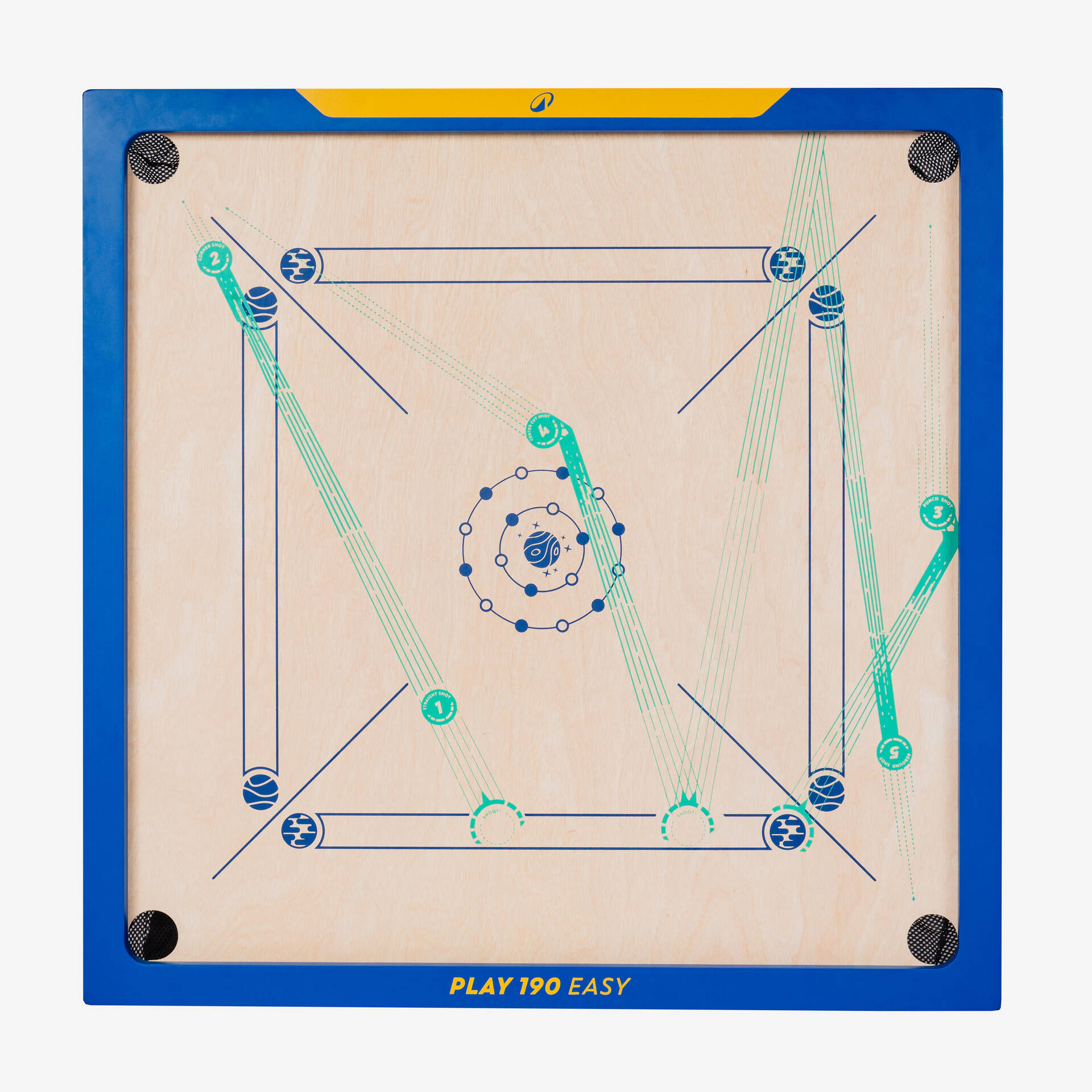 6 mm INDIAN PLY KIDS CARROM BOARD WITH PRACTICE MODE - PLAY 190 EASY BLUE