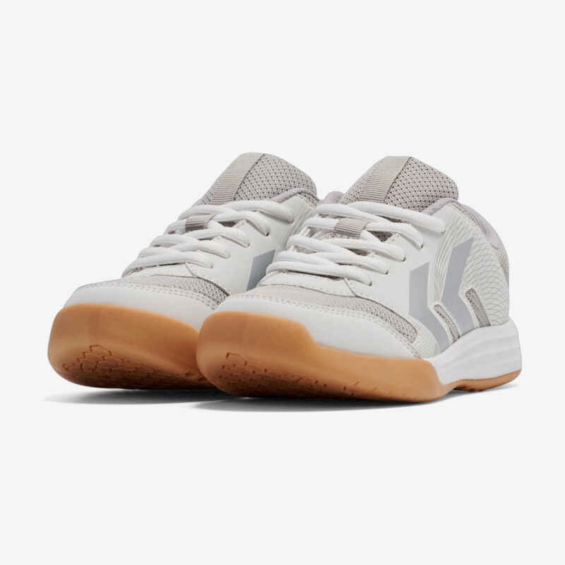 Otroški čevlji za rokomet Multiplay VC z vezalkami - bež - Decathlon