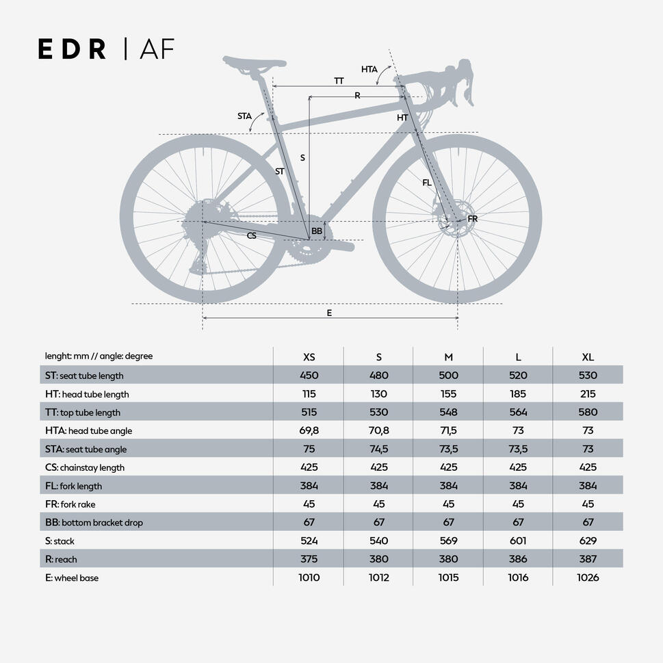 Road Bike EDR AF - Microshift Sword 2x10v - Light Blue | Decathlon