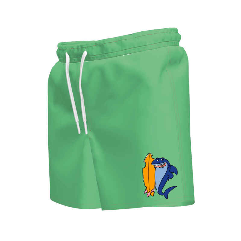 KIDS’ SWIM SHORTS 100 TEXTURE GREEN - Decathlon