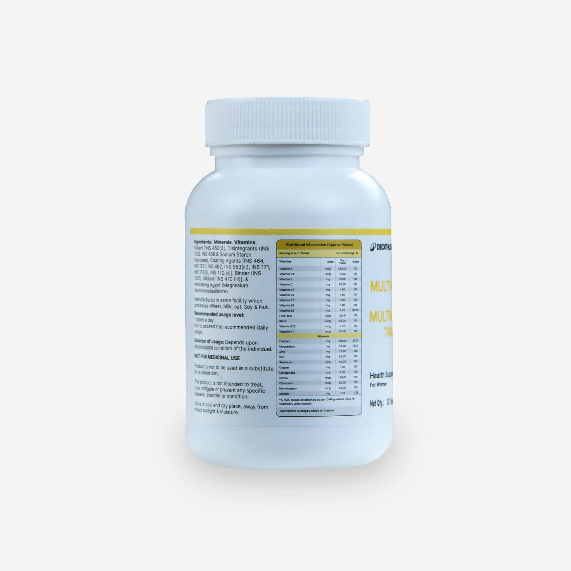 Decathlon Multivitamin and Multimineral Tablets Women 1*30