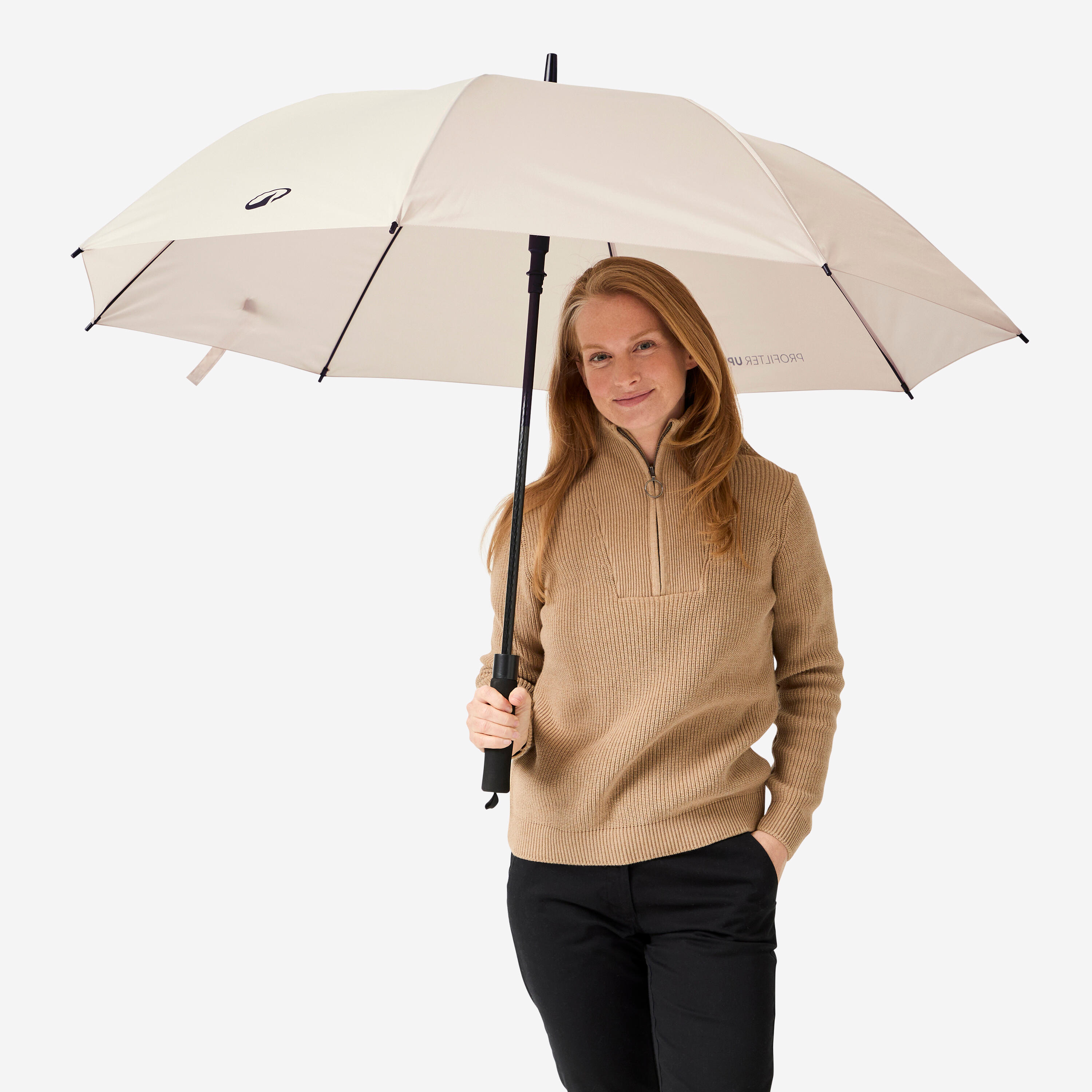 Golf Regenschirm Profilter Medium UV-Schutz 50+ beige INESIS | Decathlon