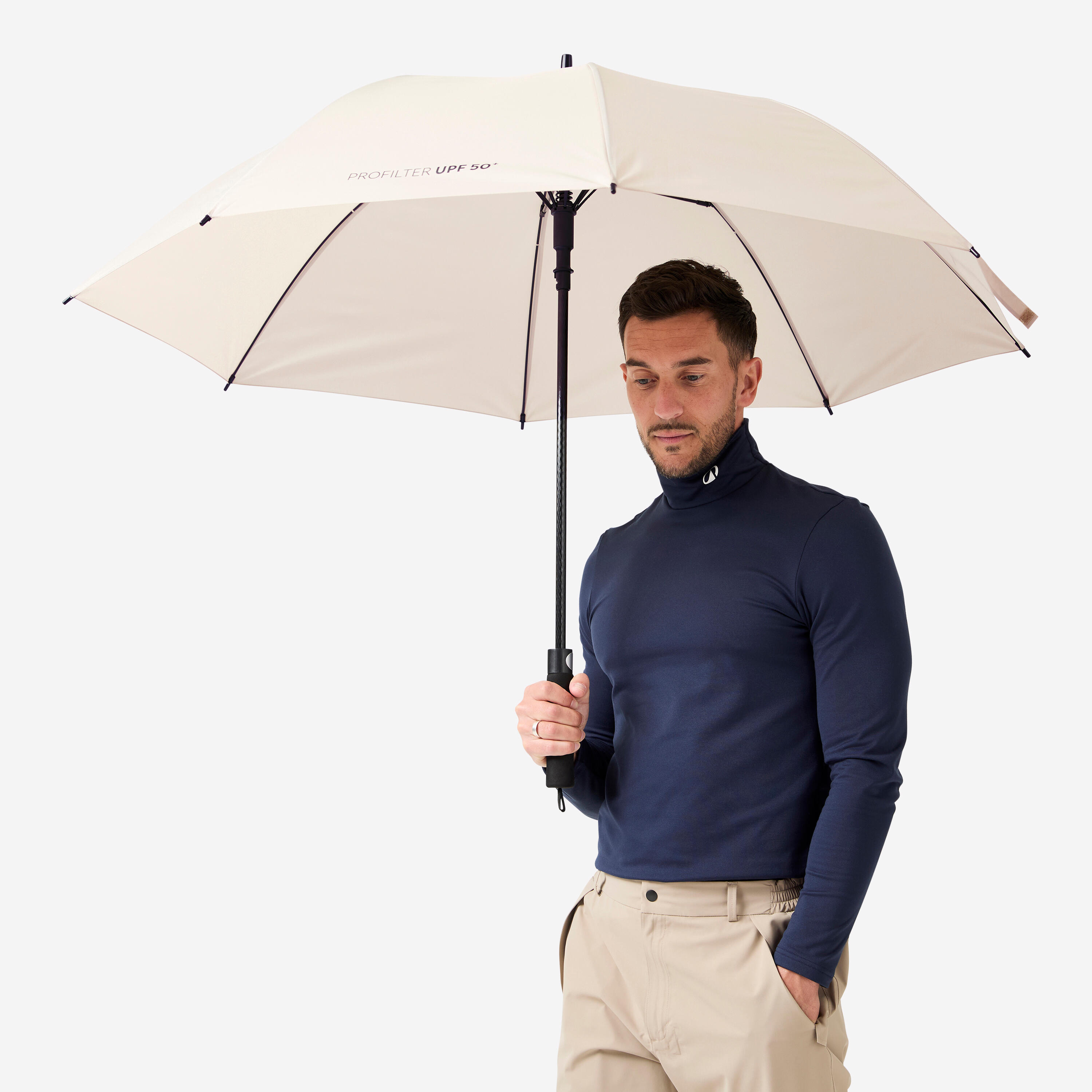Golf Regenschirm Profilter Medium UV-Schutz 50+ beige INESIS | Decathlon