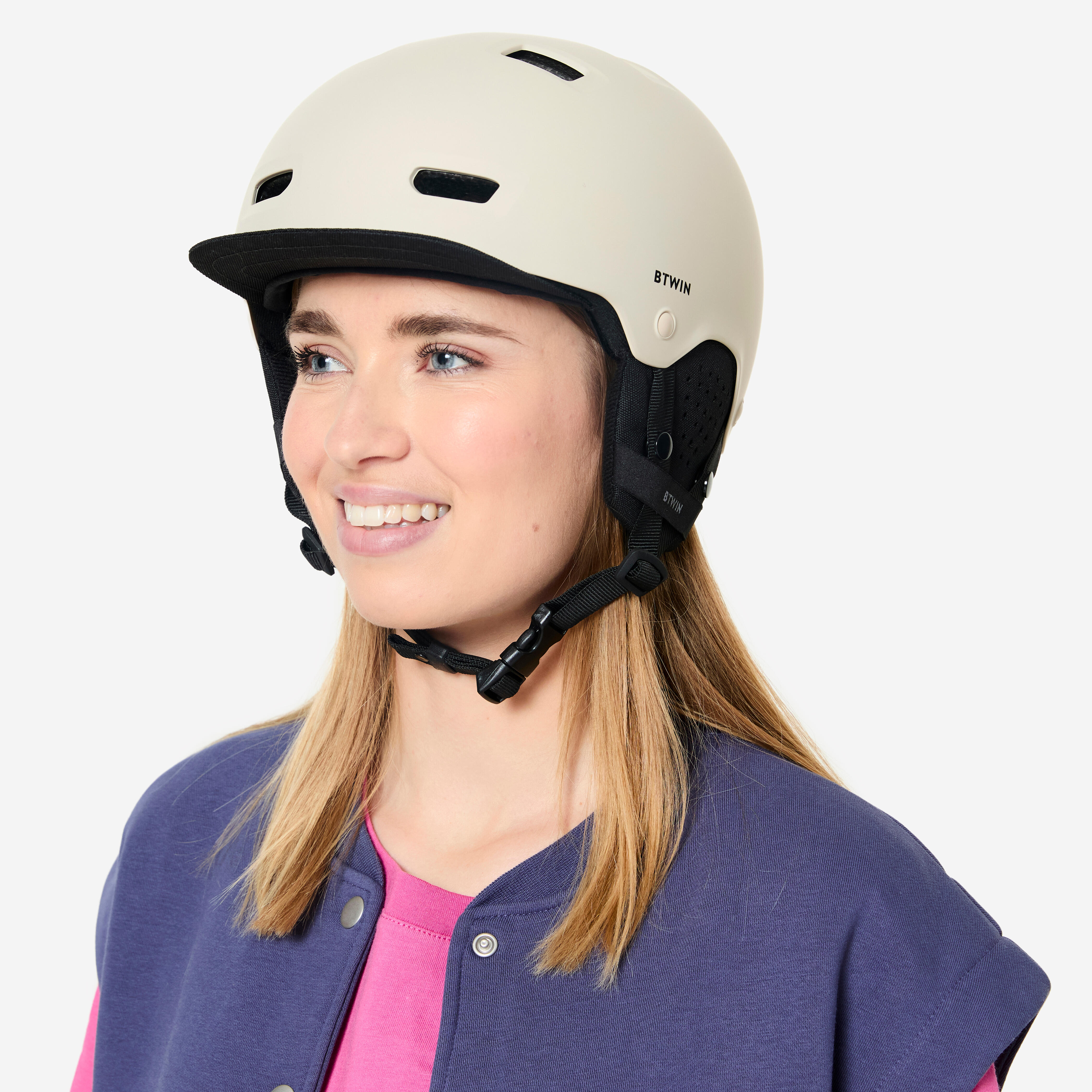 Cycling Bowl Helmet 500 Beige - Decathlon