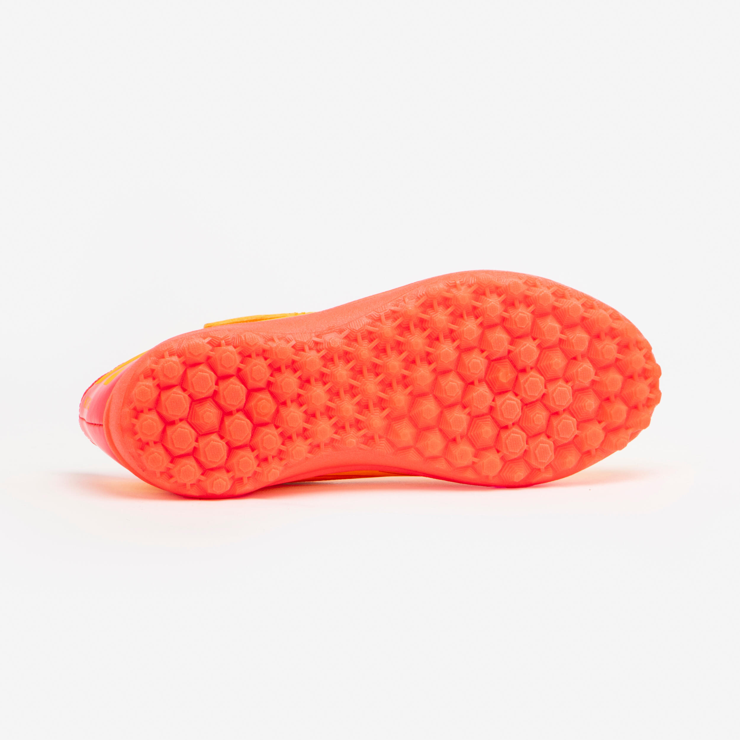 Guayos de fútbol con velcro niño 160 easy turf naranja - Decathlon
