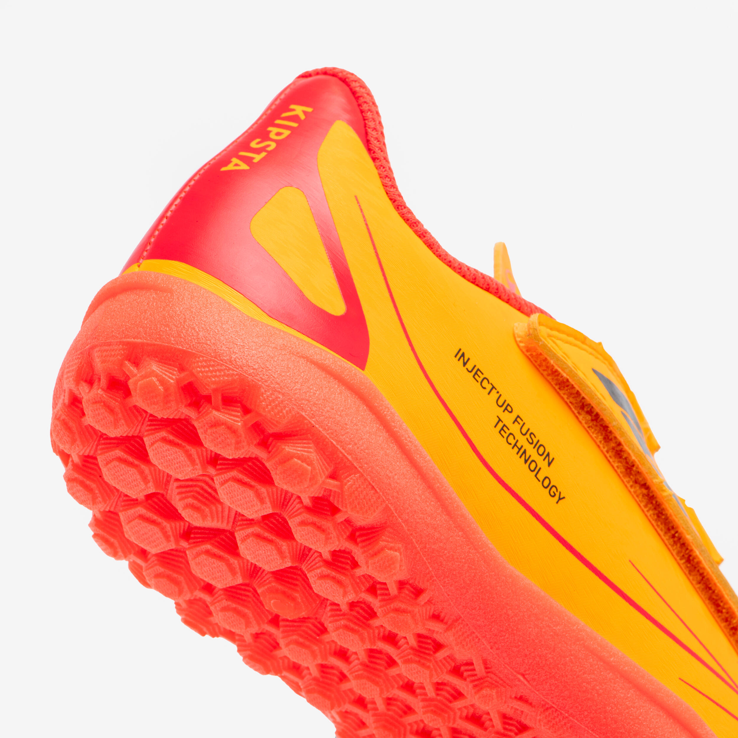 Guayos de fútbol con velcro niño 160 easy turf naranja - Decathlon