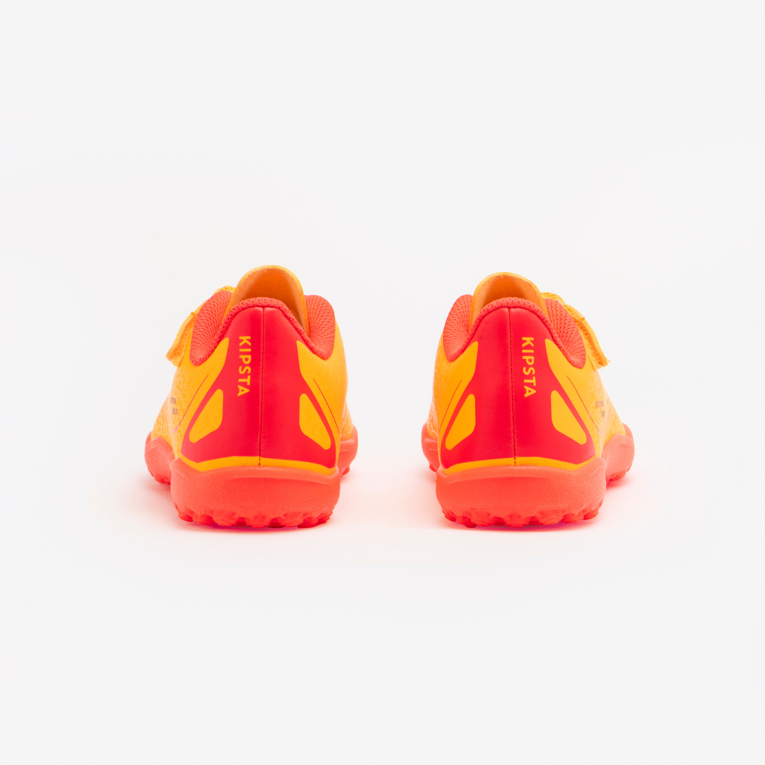 Guayos de fútbol con velcro niño 160 easy turf naranja - Decathlon