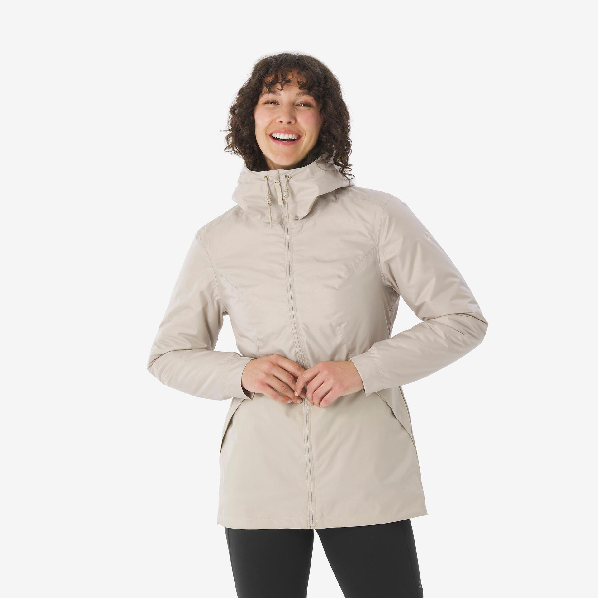 Women’s Waterproof Winter Hiking Jacket -5°C NH100 - Beige