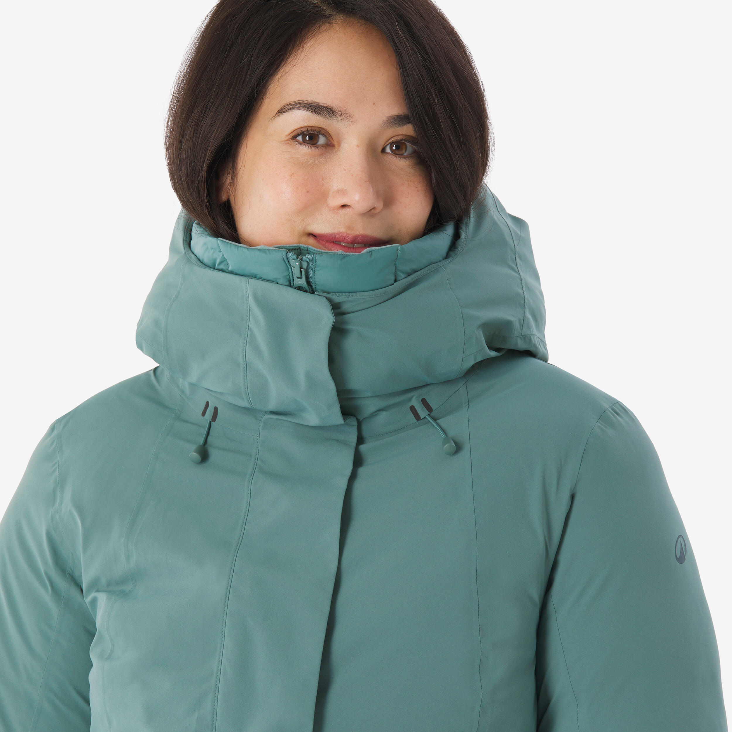 Women’s waterproof feather hiking parka -20°C, NH900 - Green QUECHUA ...