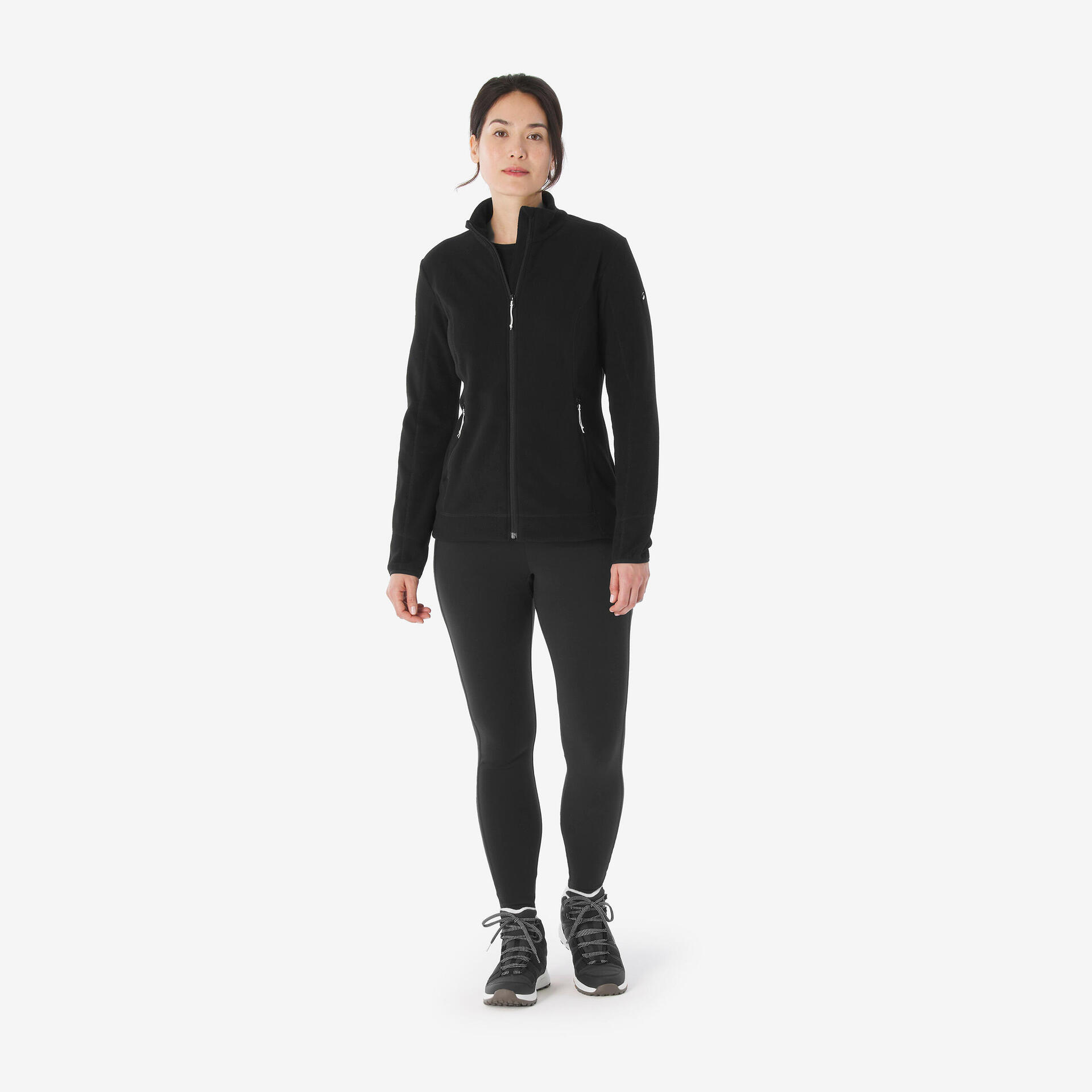 Women's Mountain Walking Fleece Jacket MH120 - Black
