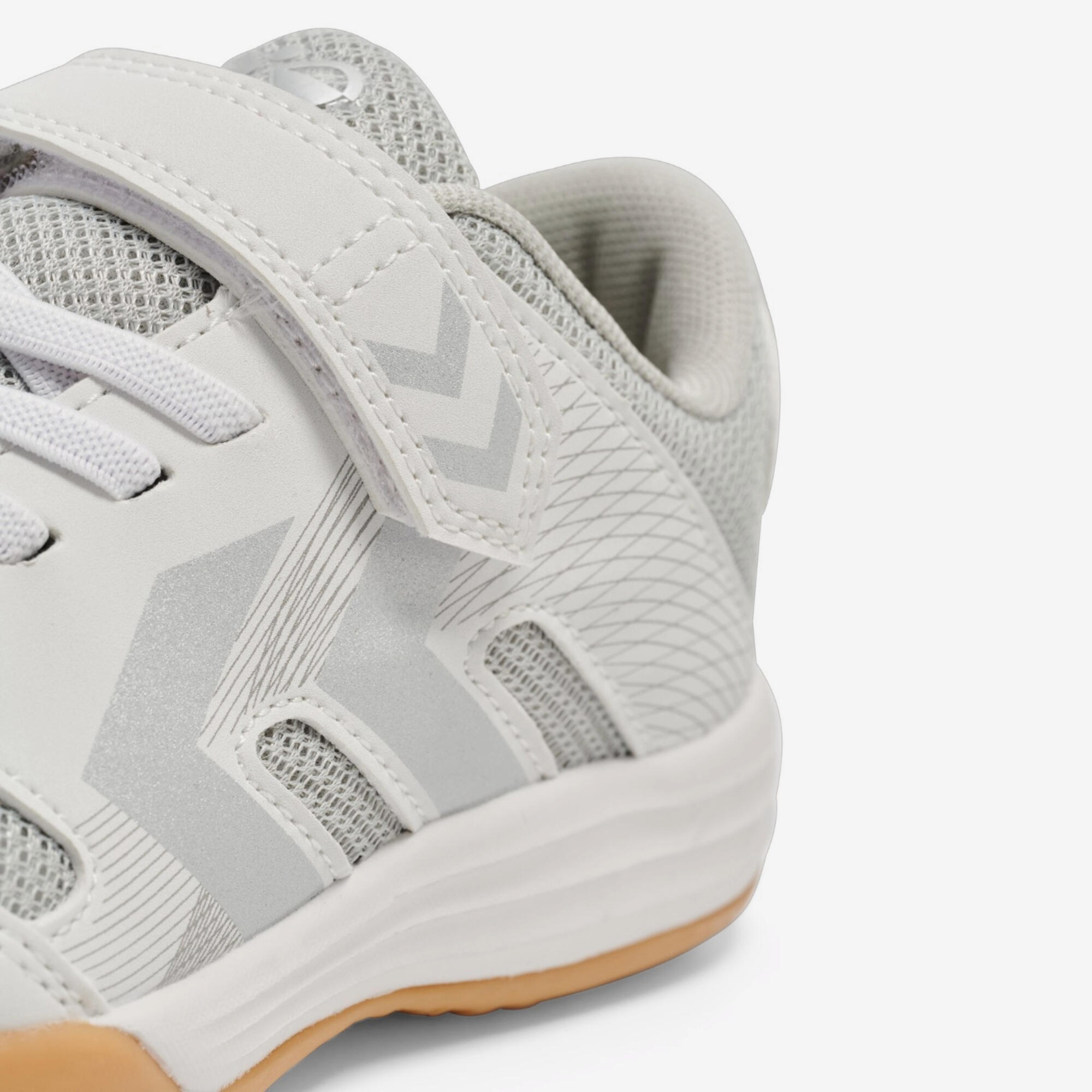 Kids' Handball Shoes Multiplay VC with Rip-Tab - Beige - Decathlon