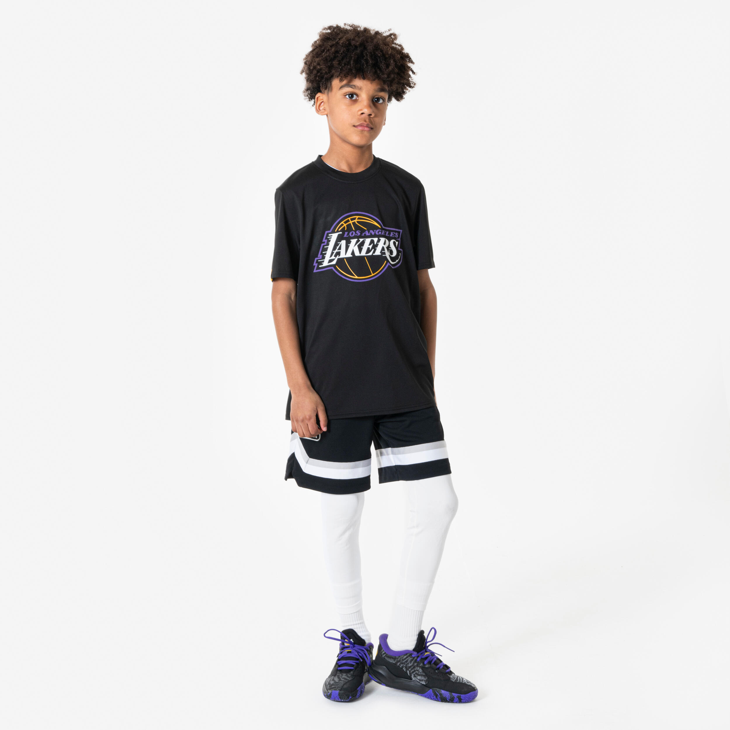 Sous vêtement bas / collant 3/4 tight de basketball enfant nba blanc ...