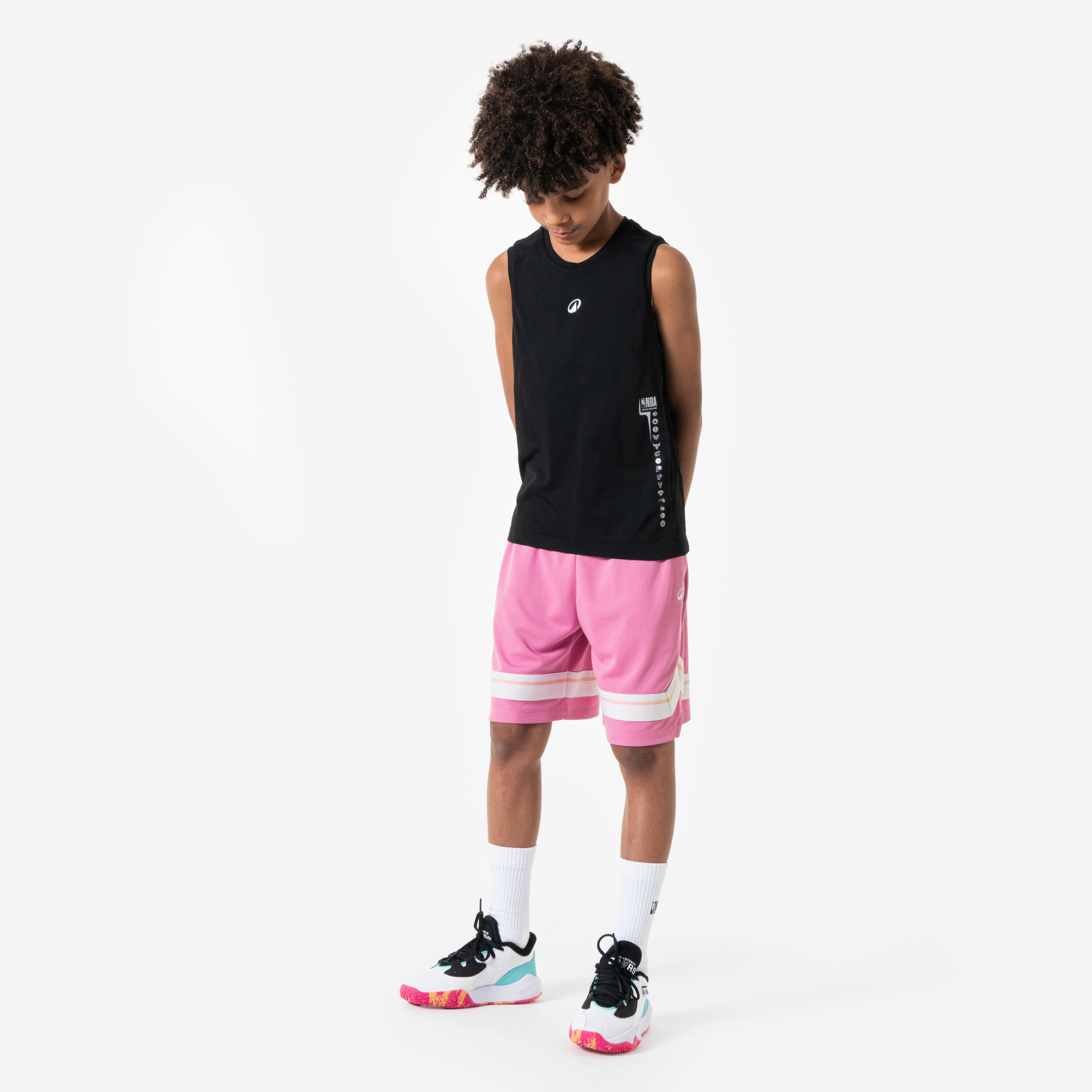 Kids' Sleeveless Basketball Base Layer Shirt - Black TARMAK | Decathlon