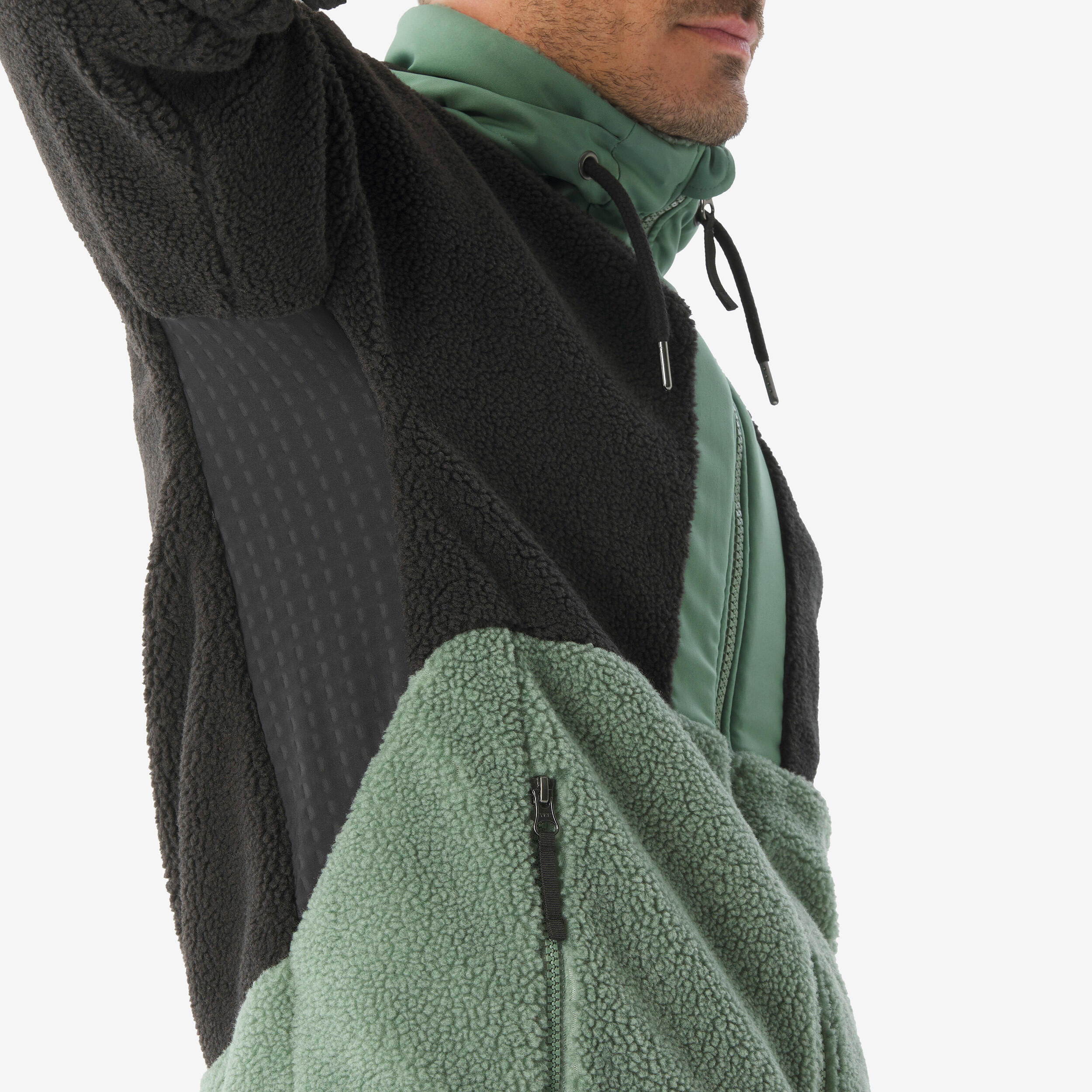 Warme fleece jas SH900 voor heren sherpa groen | Decathlon