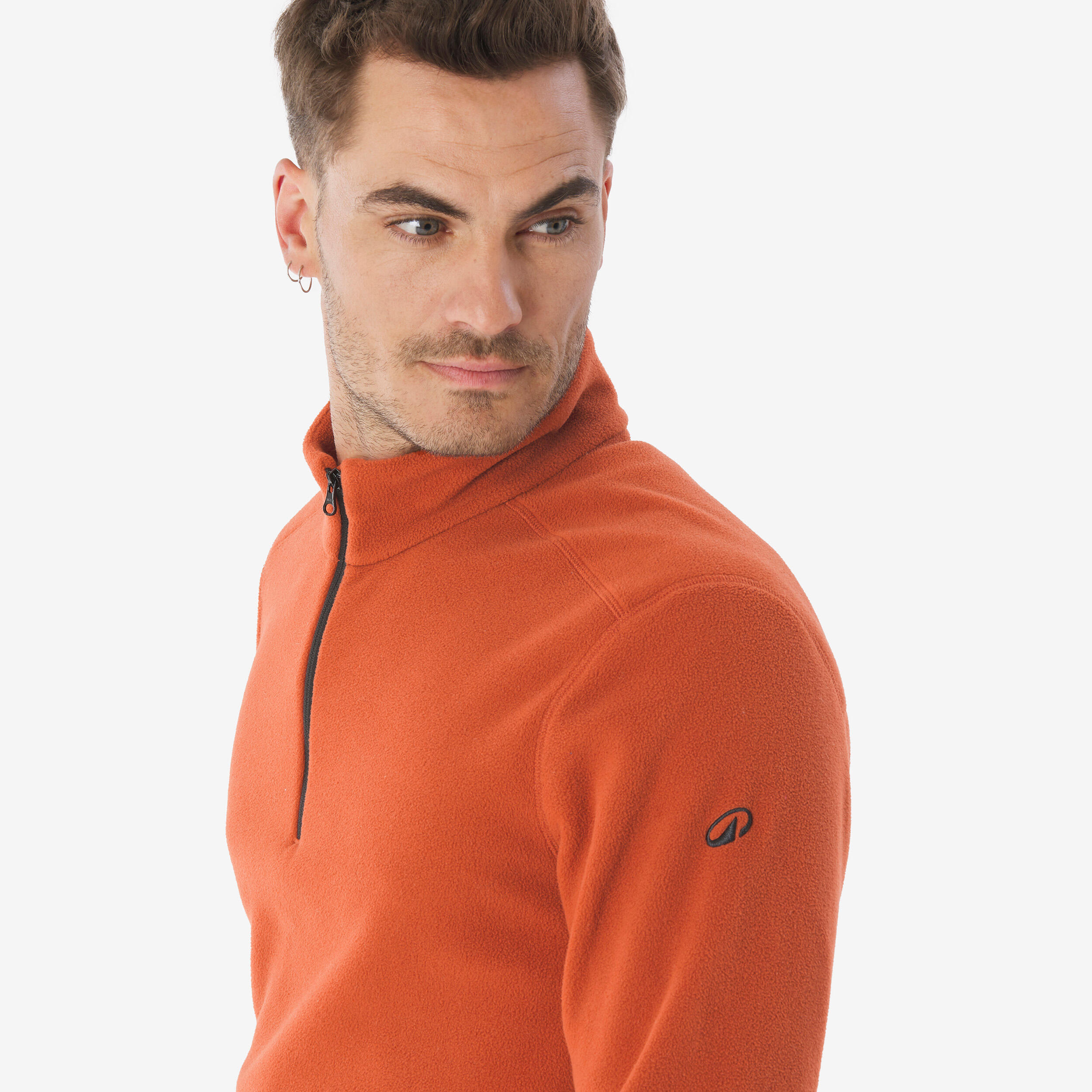 Men's Mountain Hiking Fleece MH100 Half Zip - Brown QUECHUA | Decathlon